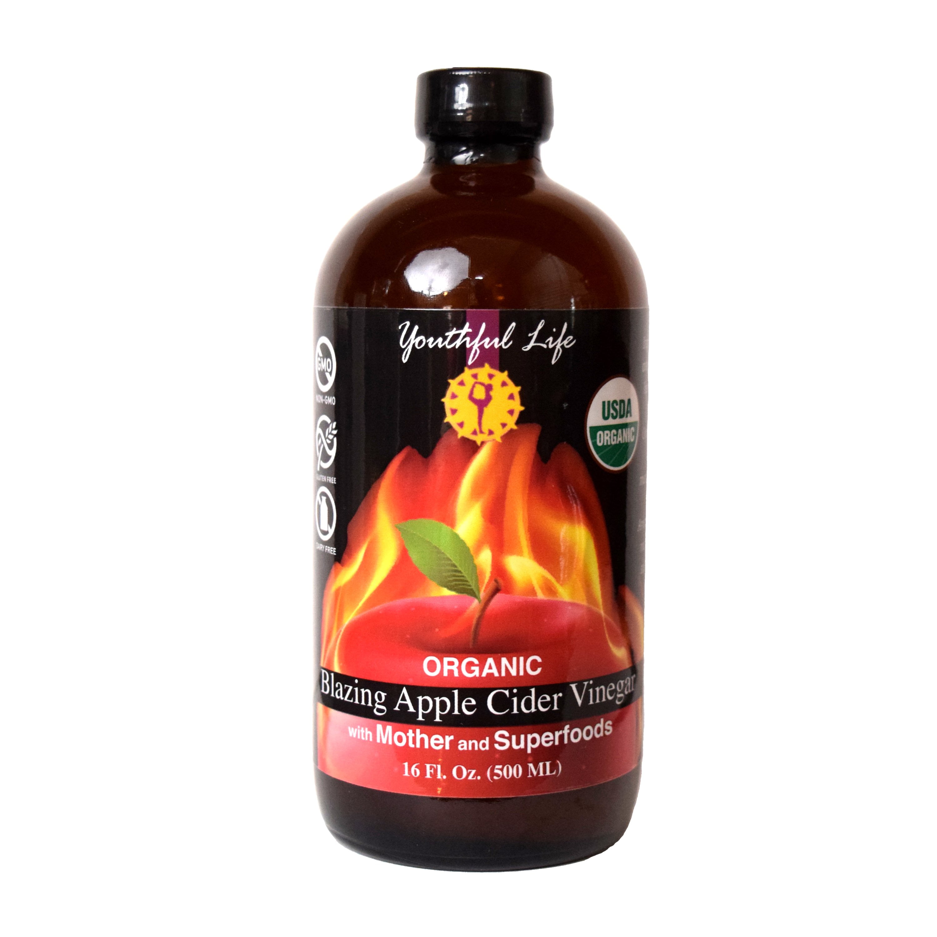 Organic Blazing Apple Cider Vinegar w/ Mother & Superfoods - 16oz ...