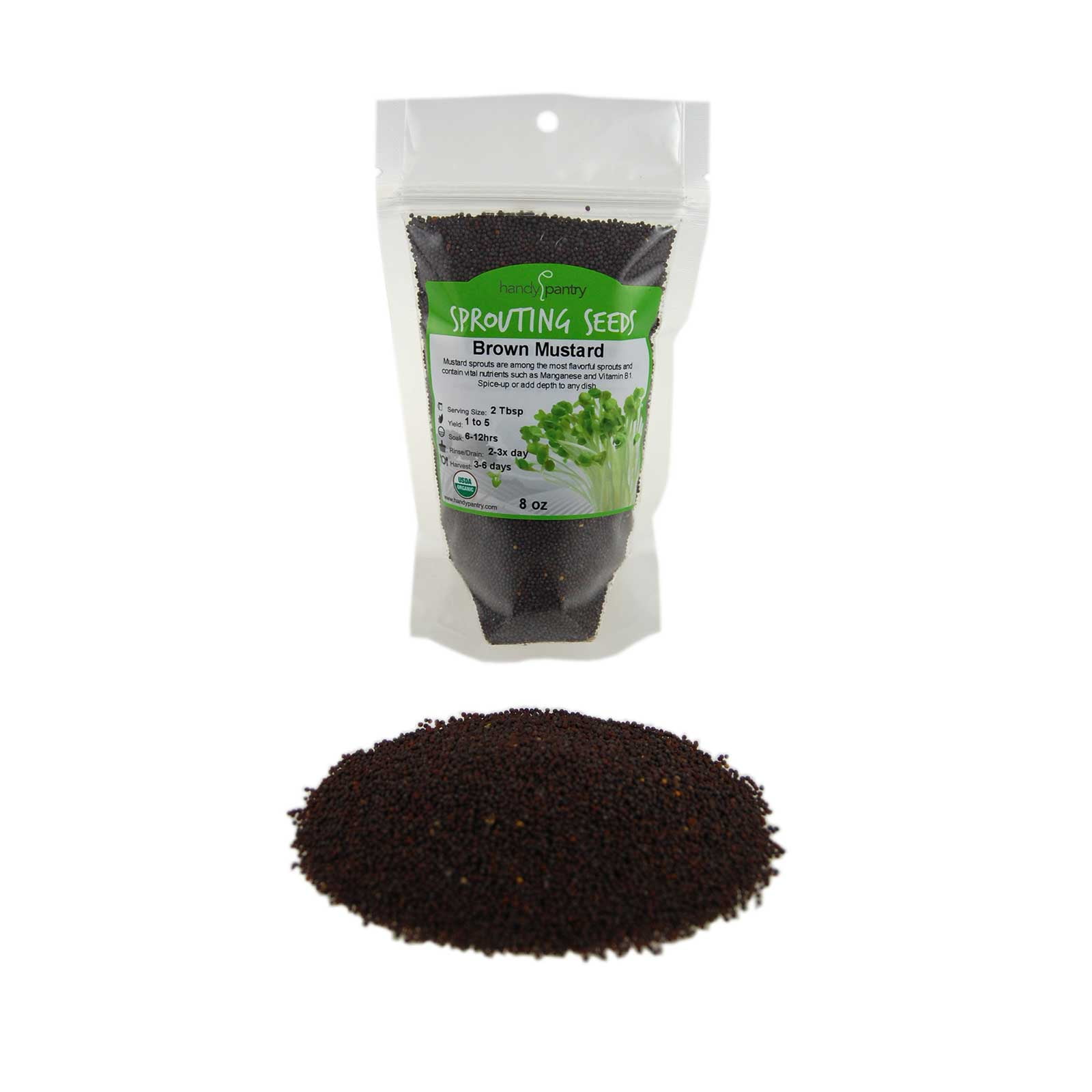 Organic Brown Mustard Sprouting Seeds: 8 Oz - Hot Mustard Seed: For ...