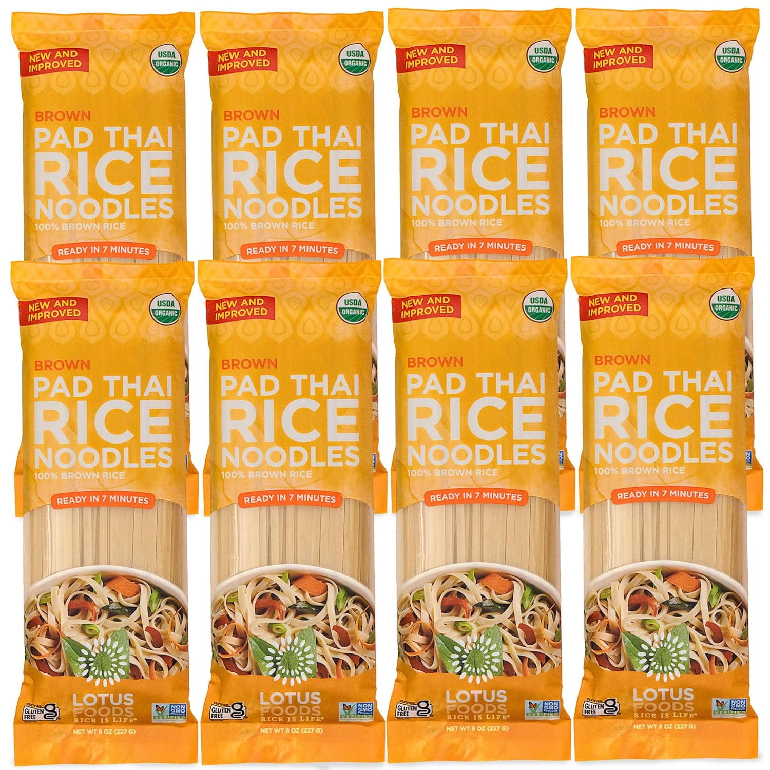 Organic Brown Rice Pad Thai Rice Noodles - Gluten Free Pad Thai, Heirloom Rice Noodles ...