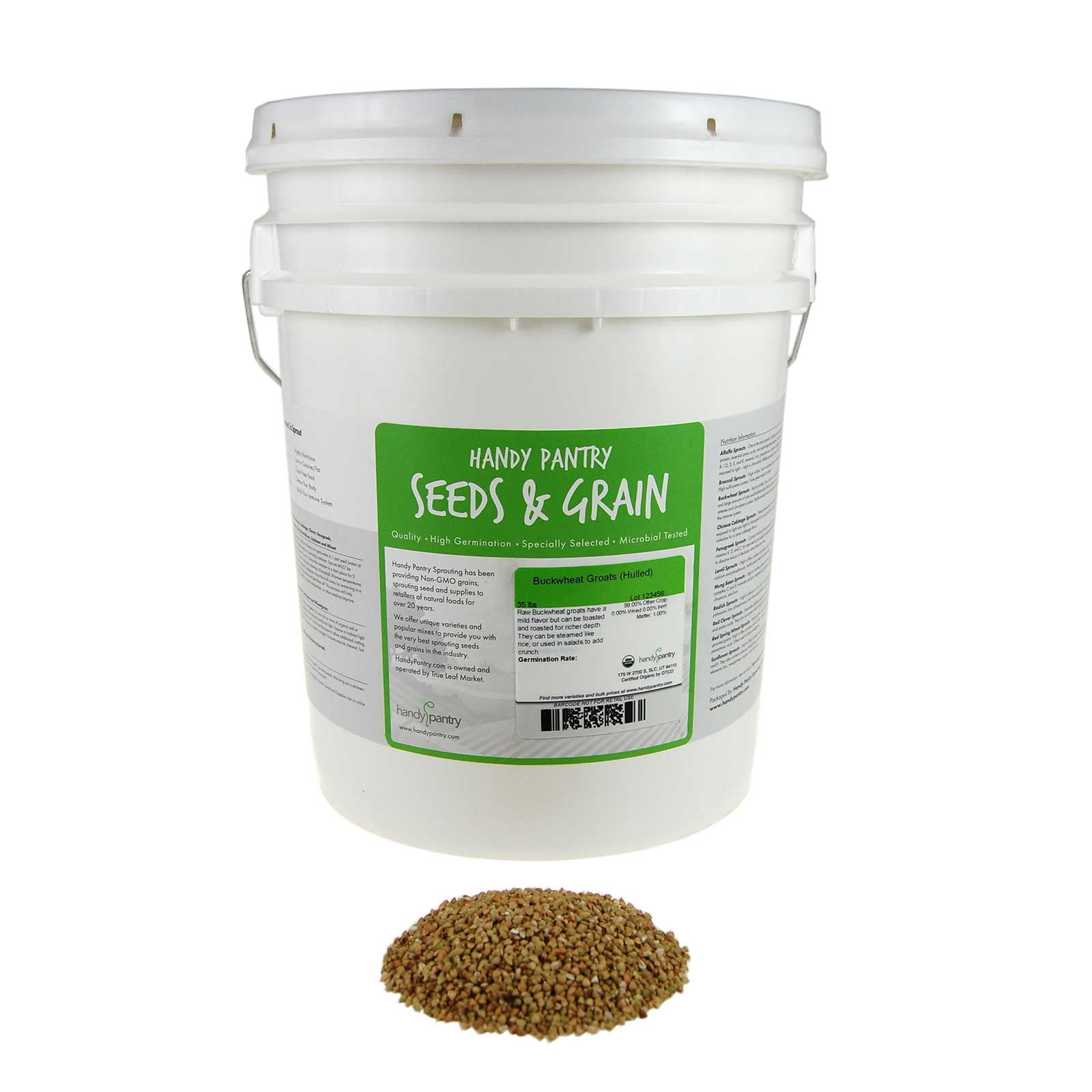 Organic Buck Wheat Groats- Hulled Buckwheat Seeds- 30 Lbs- Use for ...