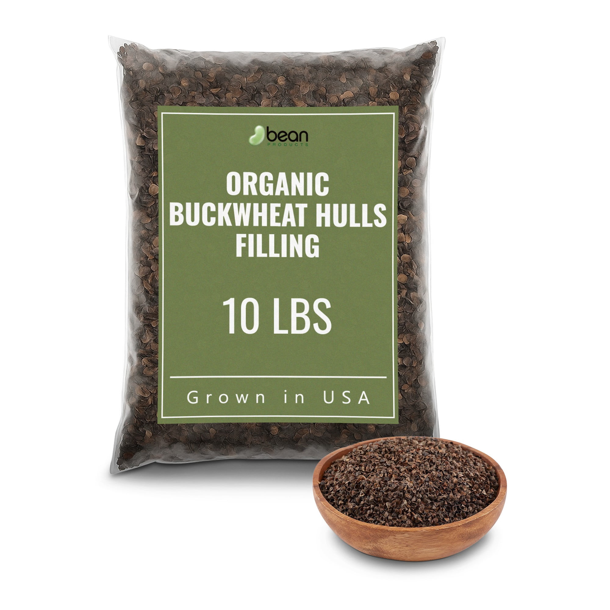 Bean Products Organic Buckwheat Hulls Pillow Filling, Hypoallergenic ...