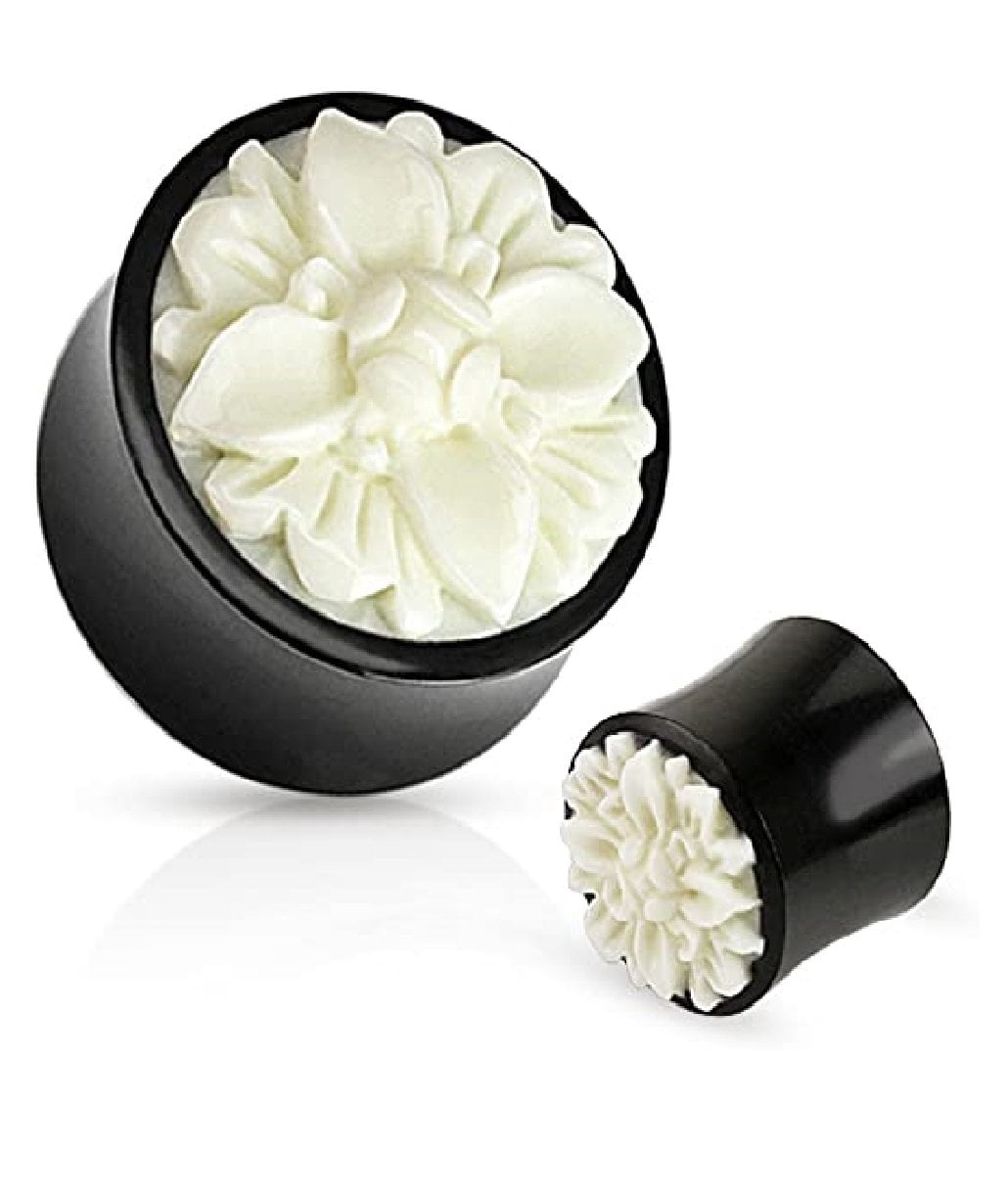 Organic Buffalo Horn Frasera Flower White Hand Carved Bone Inlay Saddle ...