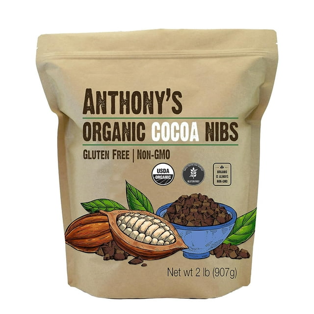 Organic Cacao Cocoa Nibs, 2 Lb, Batch Tested And Verified Gluten Free ...