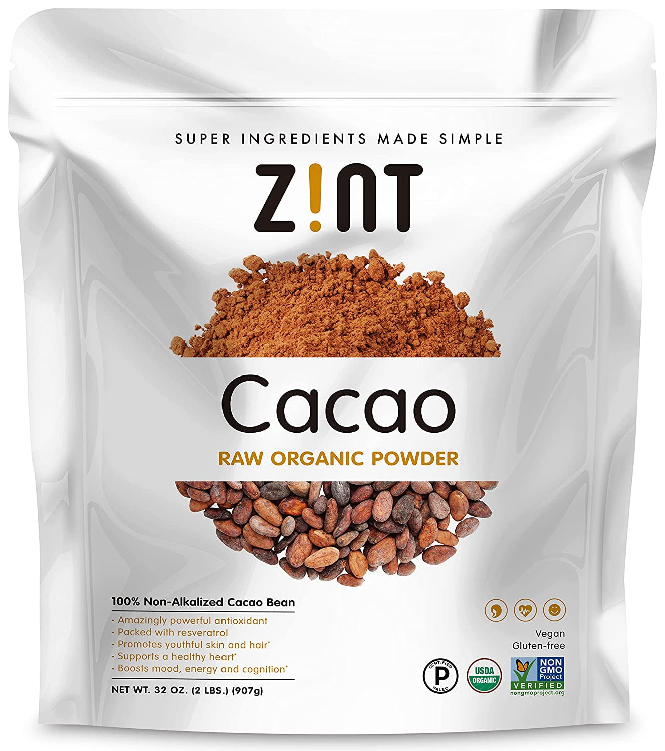 Organic Cacao Powder (32 oz): Paleo-Certified, Organic, Non GMO, Anti ...
