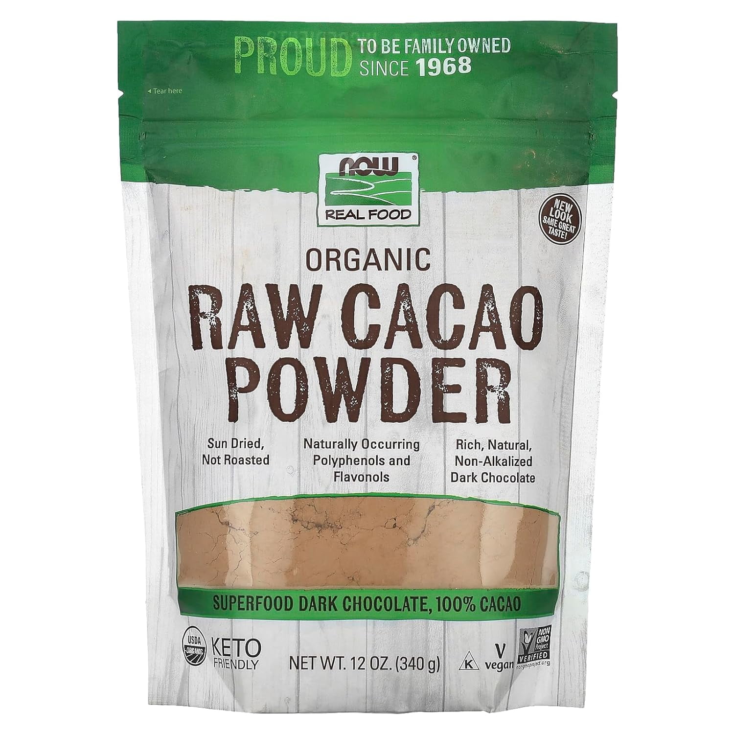 Organic Cacao Powder, with Polyphenols Flavonols, Sun-Dried, Intensely ...