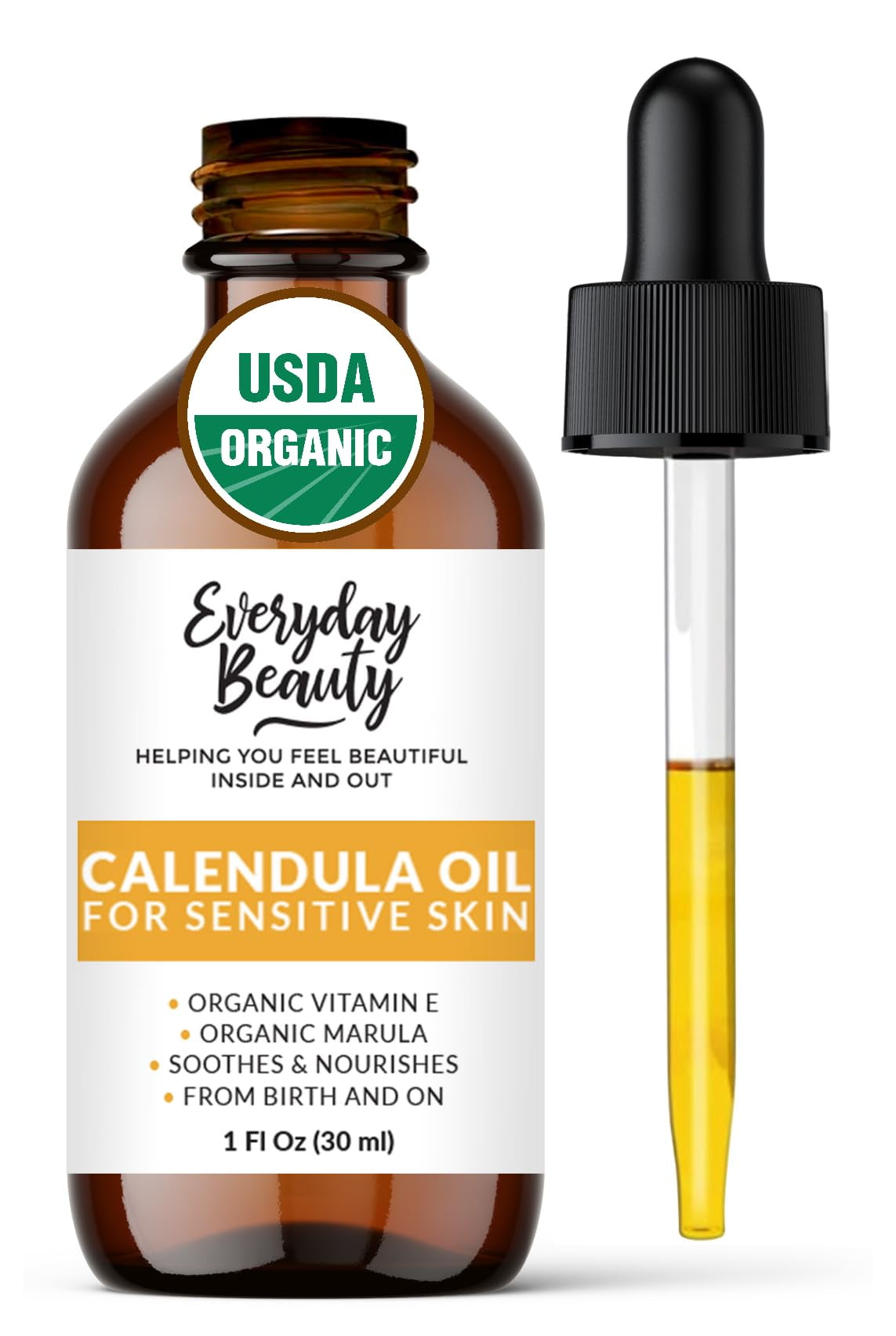 Organic Calendula Oil For Sensitive Skin - USDA Certified 100% Natural ...