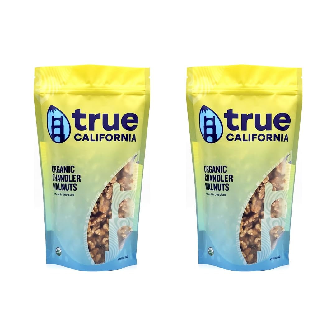True California Organic Chandler Walnuts, Natural & Unsalted, Halves ...