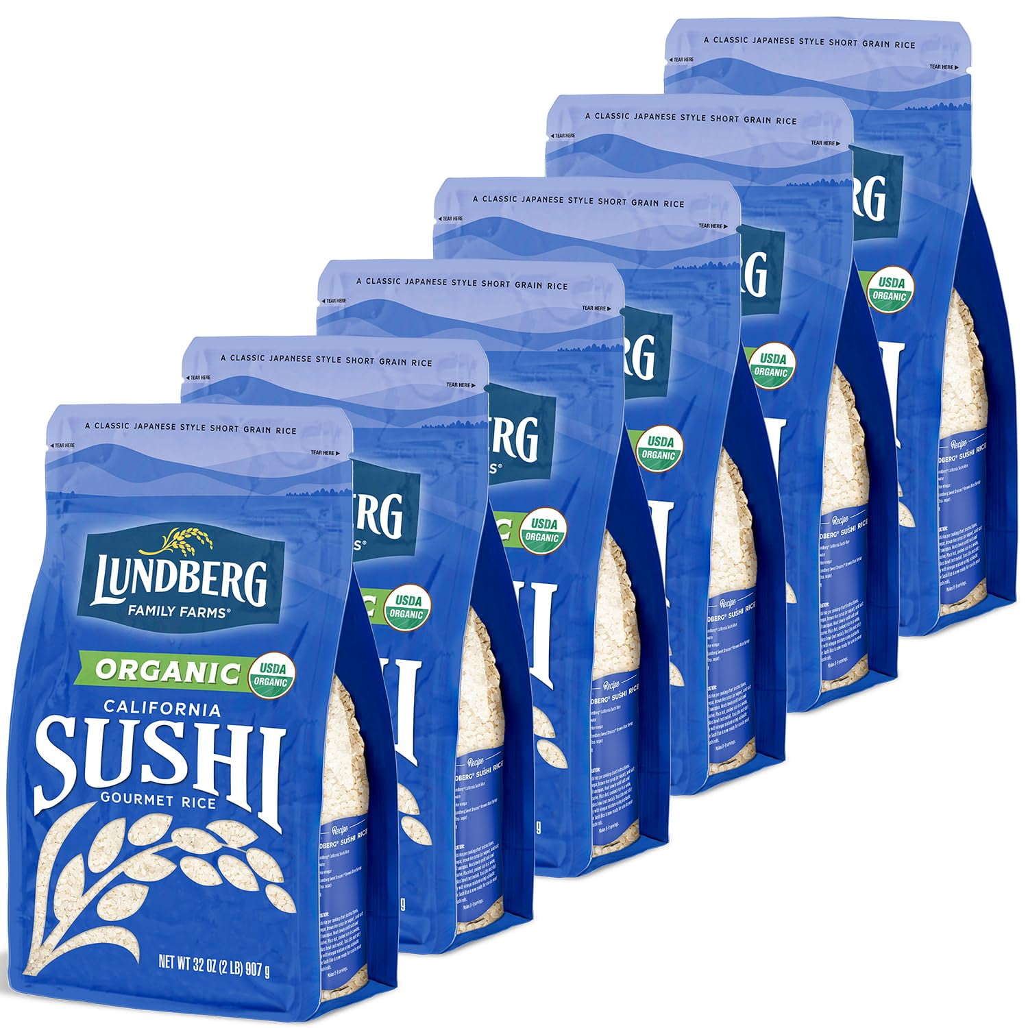 Organic California Sushi Rice - Short Grain Rice, White Japanese-Style ...