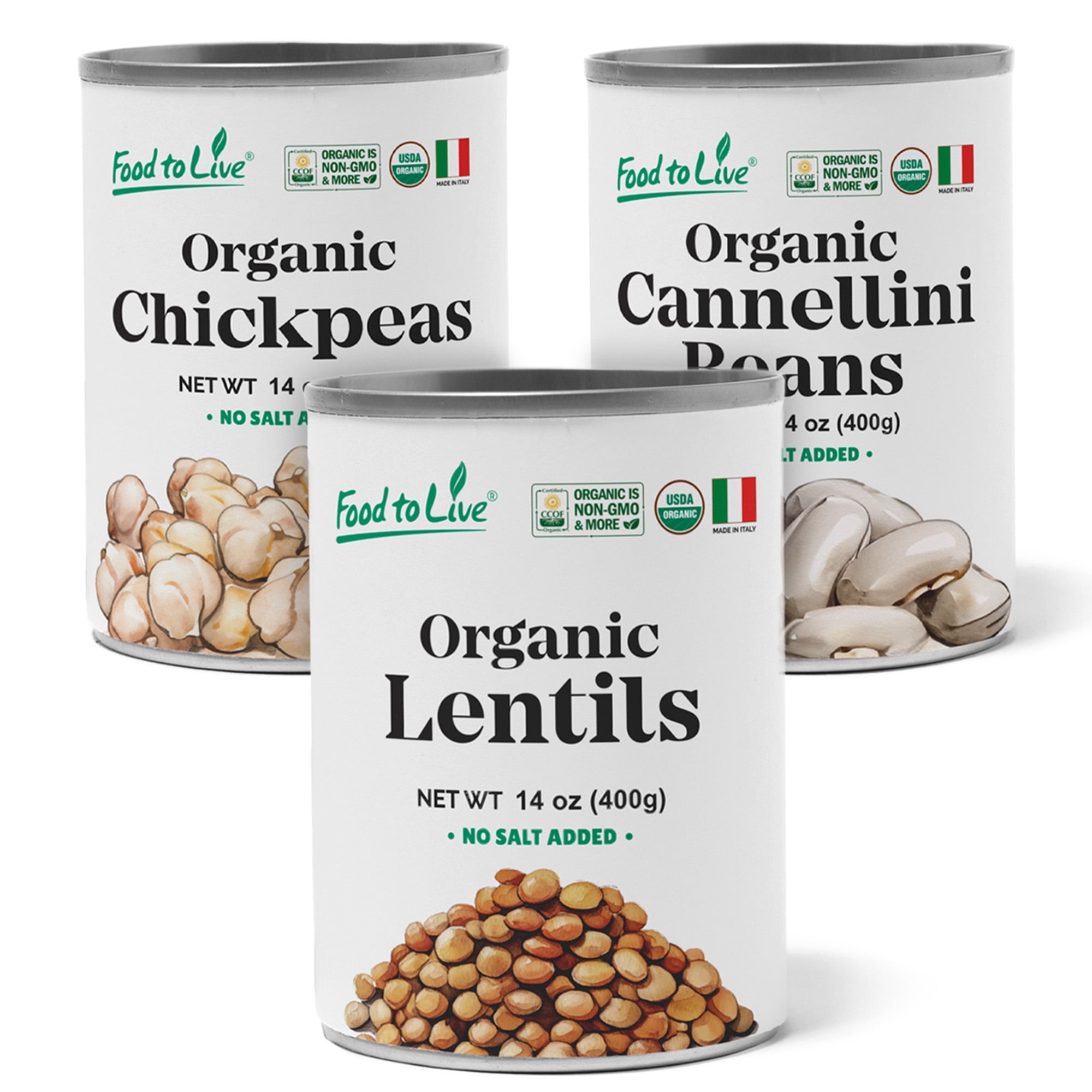 Organic Canned Pulses Bundle, Set of 3 – Ready to Eat, Unsalted, Non ...