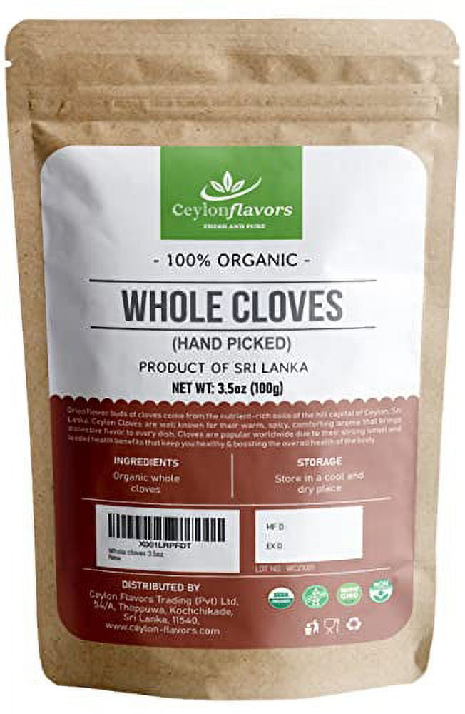 Organic Ceylon Cloves Premium Grade Hand Picked Whole Dried Cloves 3.5 ...