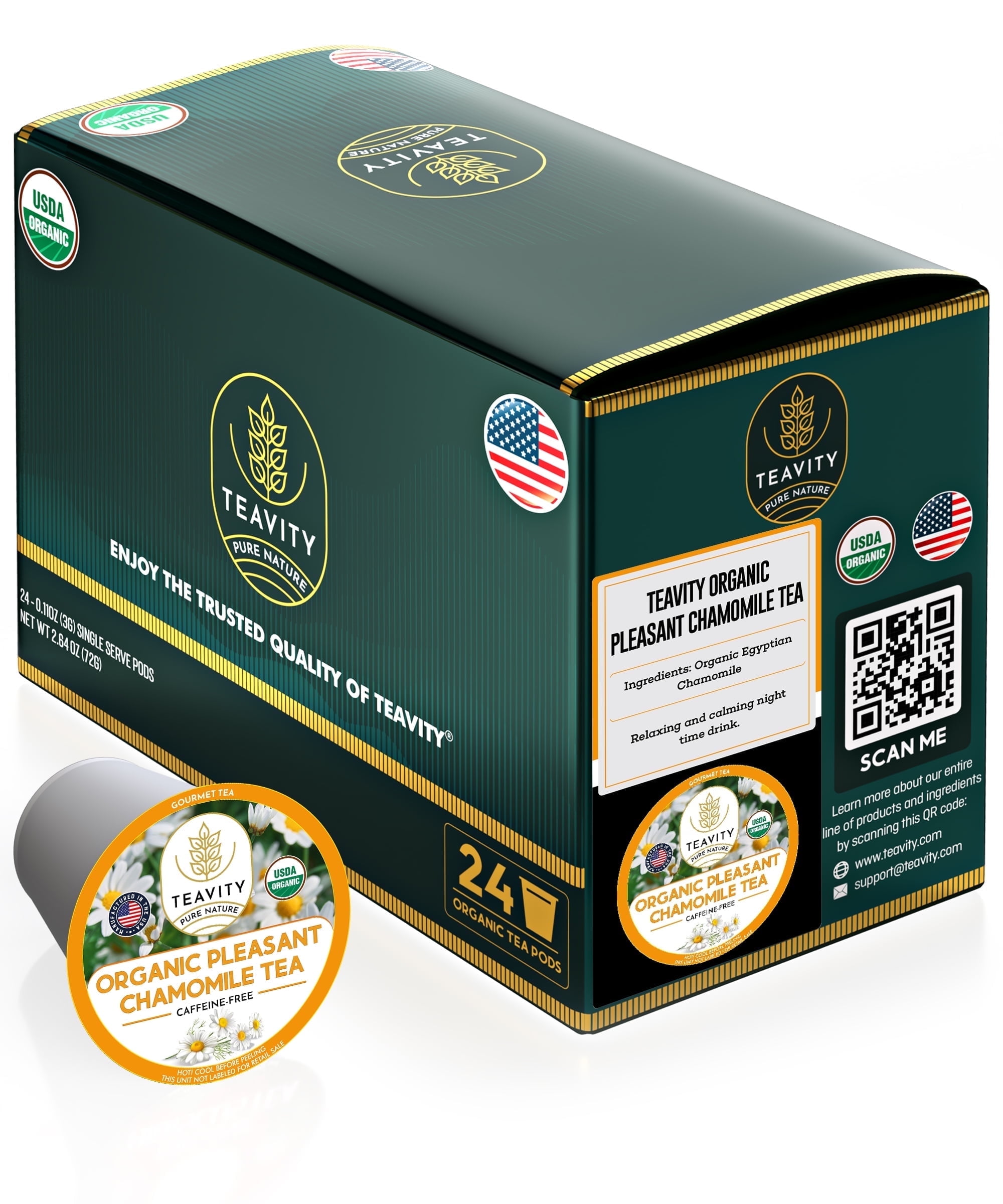 Organic Chamomile Decaf Tea Pods Compatible with Keurig Brewers by ...