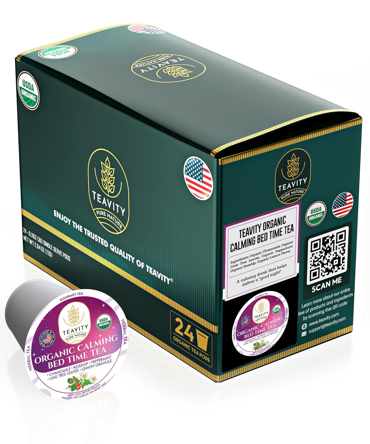 Organic Chamomile Sleep Tea Pods for - Naturally Decaf Tea - Calming ...