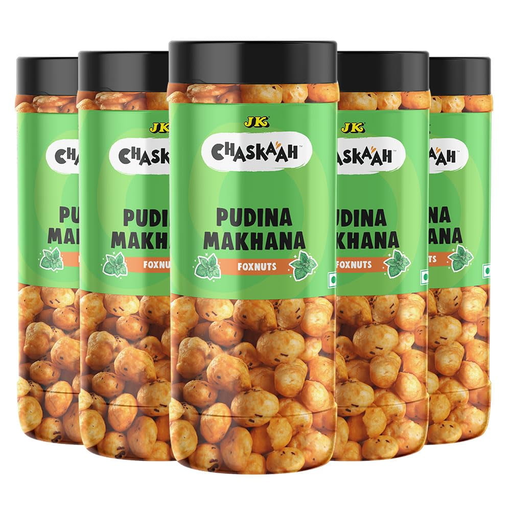 Organic Chaskaah Pudina Flavour Makhana (Foxnuts) By Jk 350gm, (70gm ...