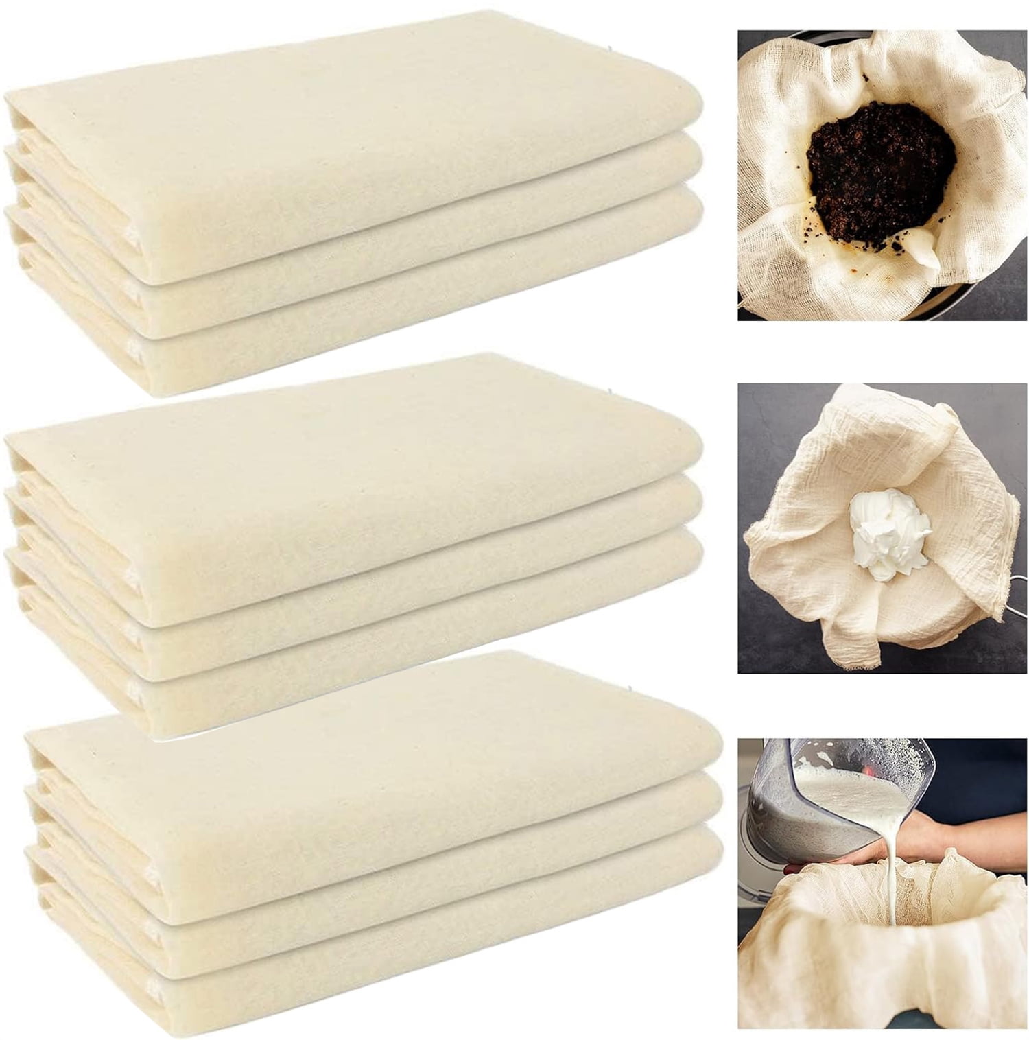 Organic Cheese Cloths,Bexikou 10Pack 20x20 Inch Hemmed Cheesecloth ...
