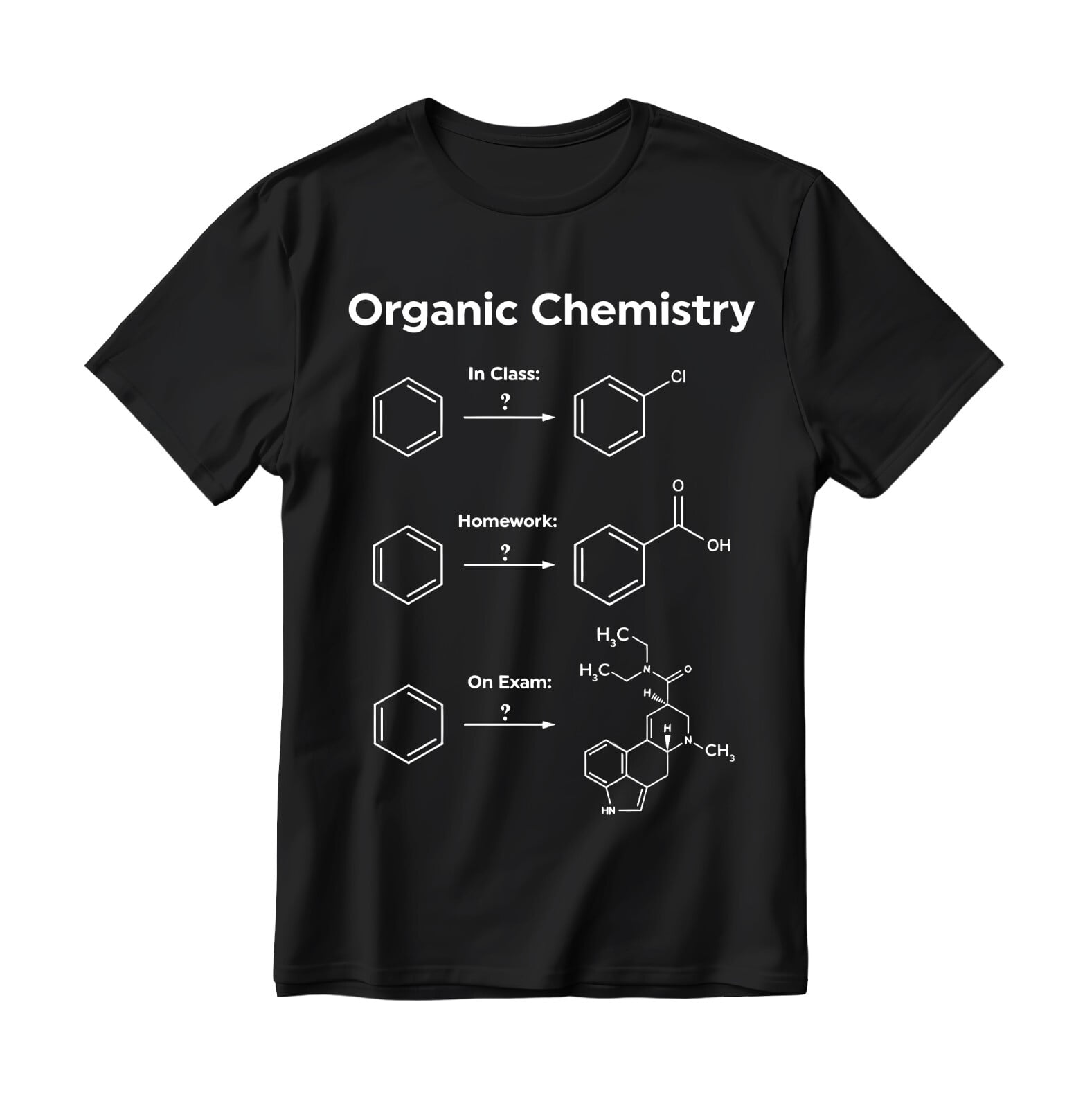 Organic Chemistry Humor T-Shirt - Homework & Exam Camisa Top Gift ...