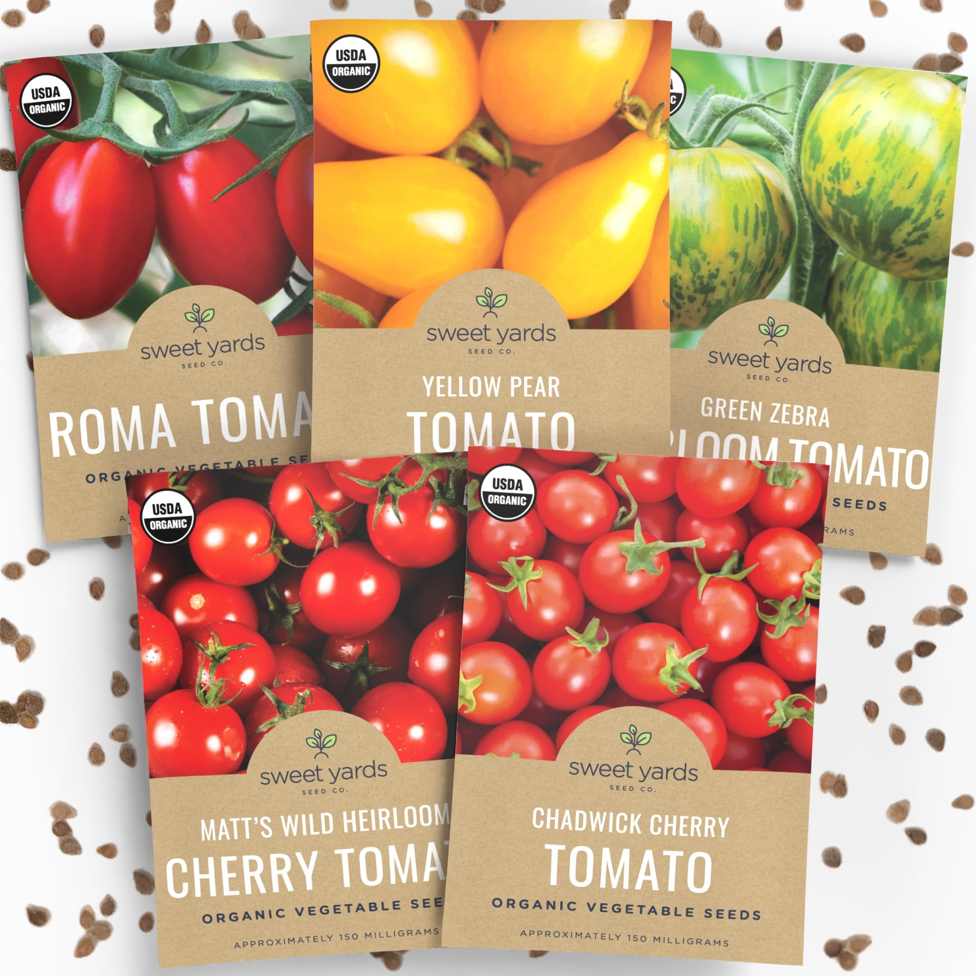 Organic Cherry Tomato Seeds Variety Pack ITL1 - 5 Packs - 2025 Season ...