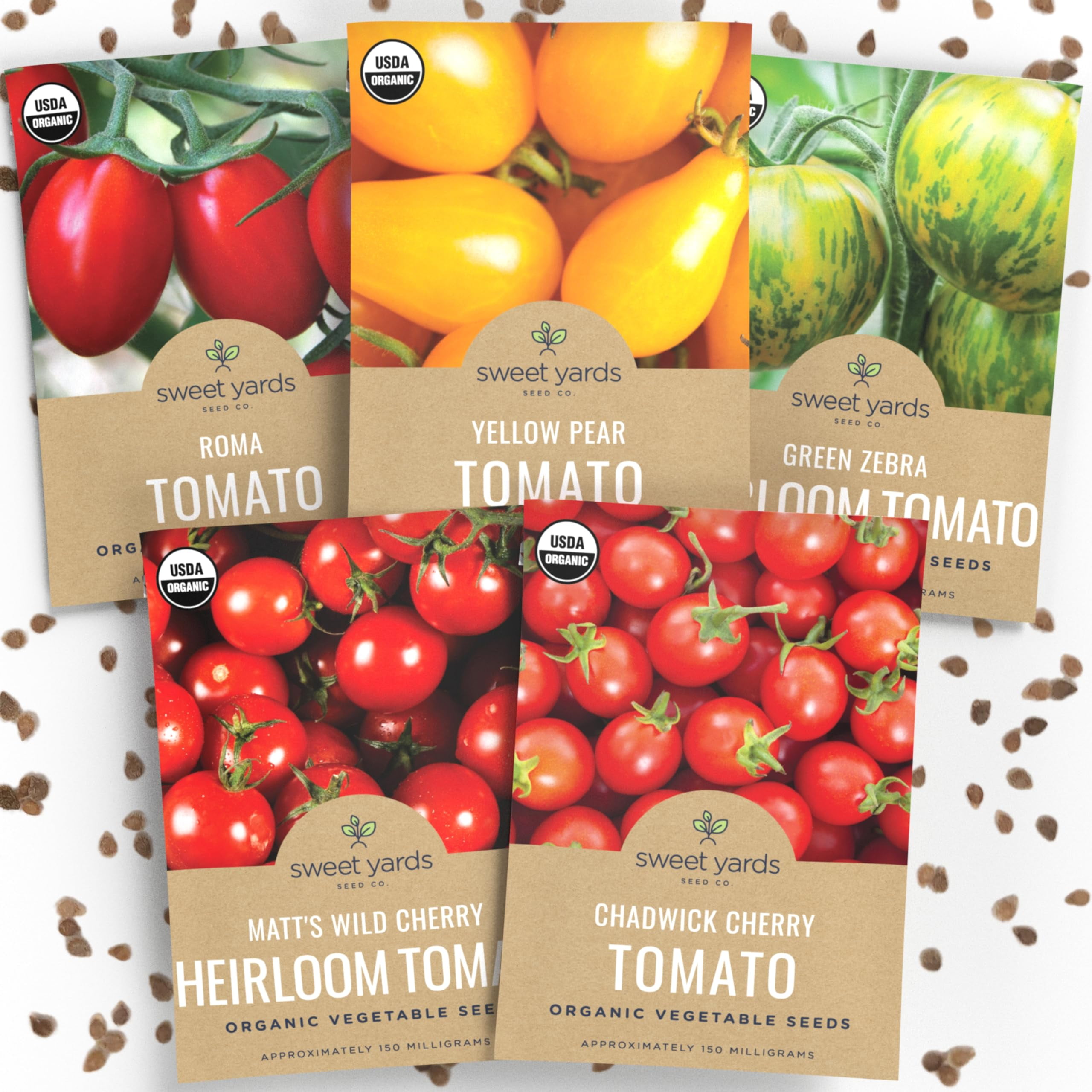 Organic Cherry Tomato Seeds Variety Pack - Non-GMO USDA Certified ...