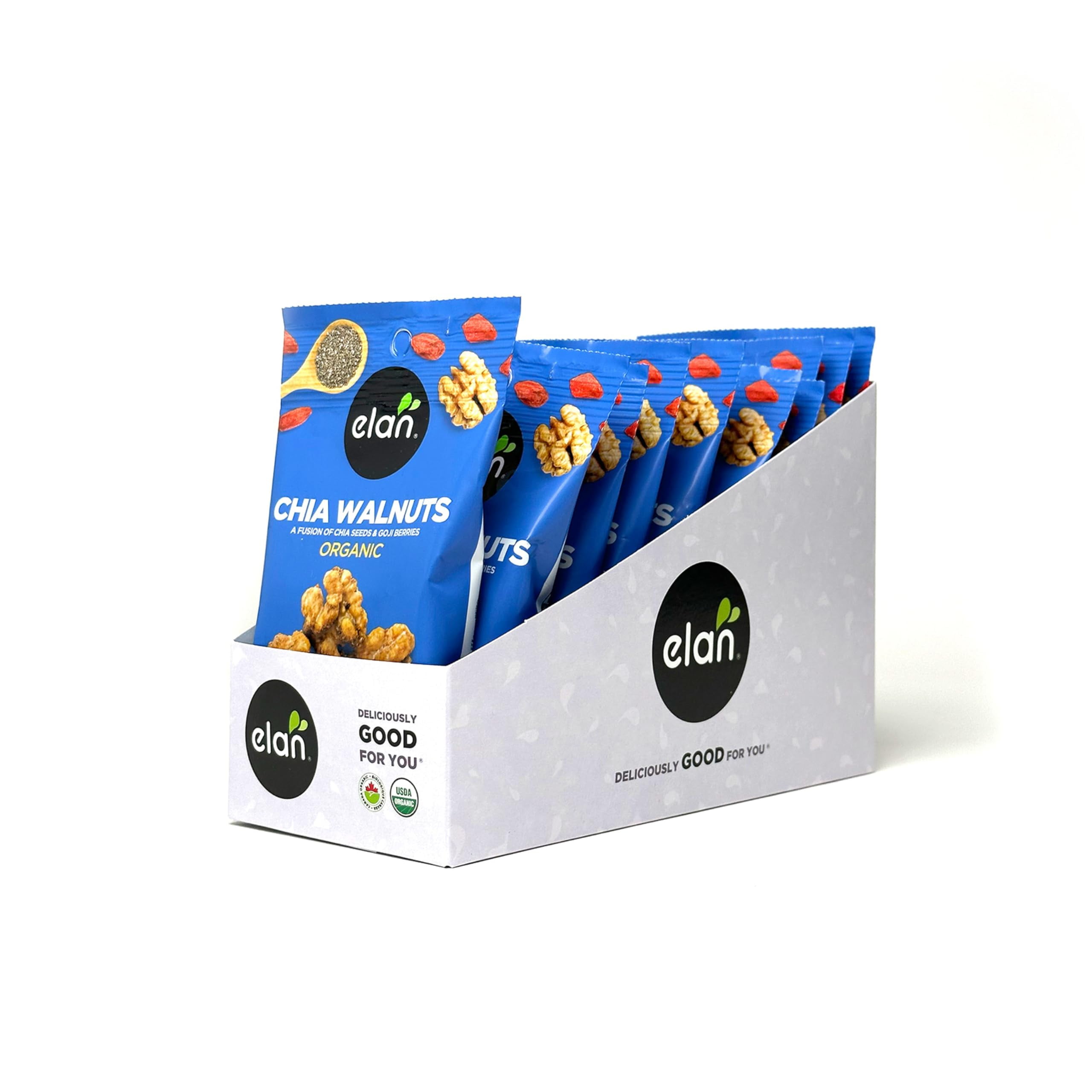 Organic Chia Walnuts Grab & Go, Individually Packaged, 36 G (Pack Of 20), On The Go Snack, Non ...