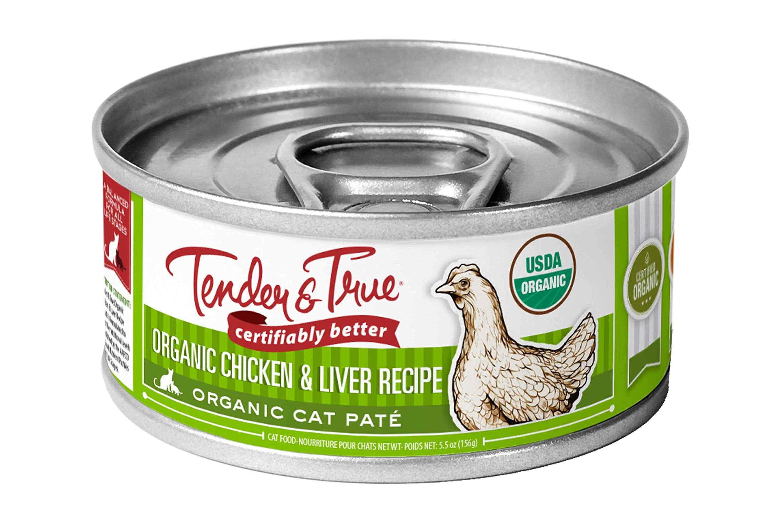 Organic Chicken & Liver Recipe Canned Cat Food, 5.5 Oz, Case Of 24 ...