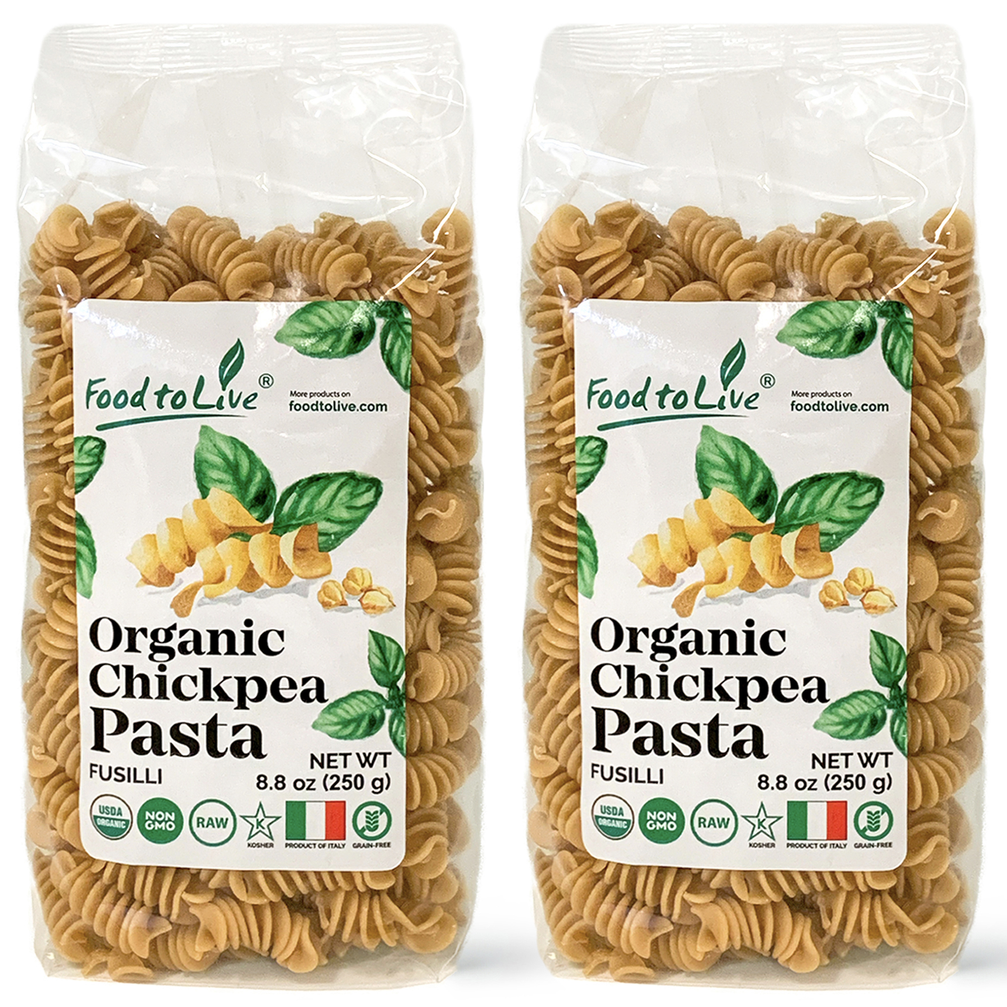 Organic Chickpea Fusilli Pasta, 8.8 OZ (Pack of 2) – Non-GMO, Single ...