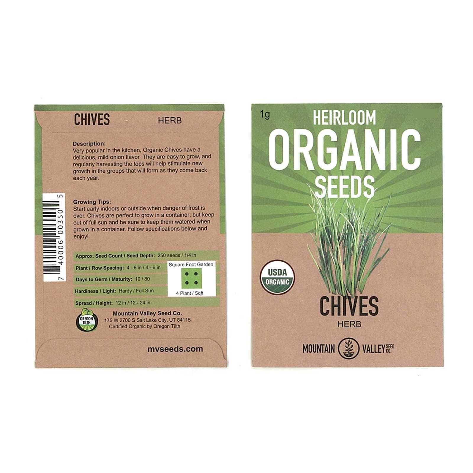 Organic Chives Herb Garden Seeds - 1 Gram Packet - Non-GMO, Heirloom ...