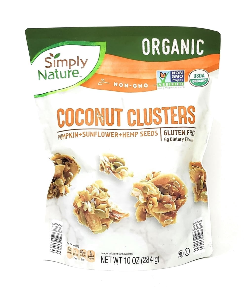 Organic Coconut Clusters with Pumpkin Sunflower and Hemp Seeds, Gluten ...