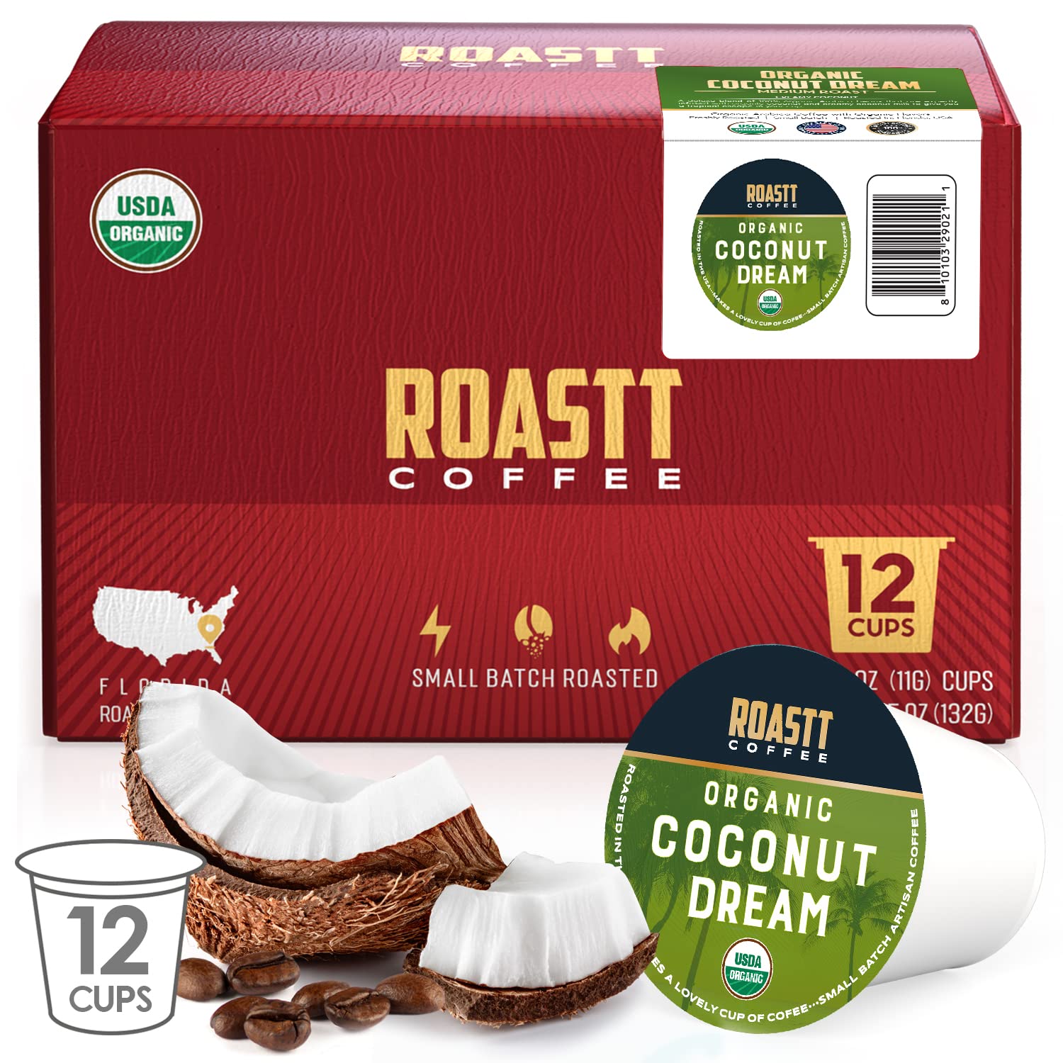 Organic Coconut Coffee Pods for Keurig K Cup Compatible Brewers ...