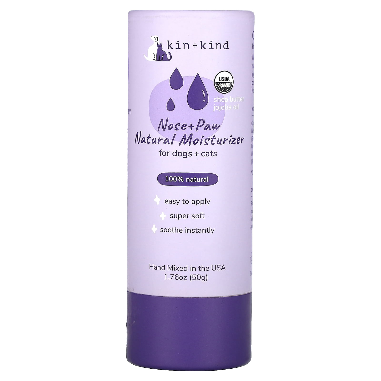 Kin+Kind Nose & Paw Natural Moisturizer, For Dogs & Cats, 1.76 oz (50 g ...