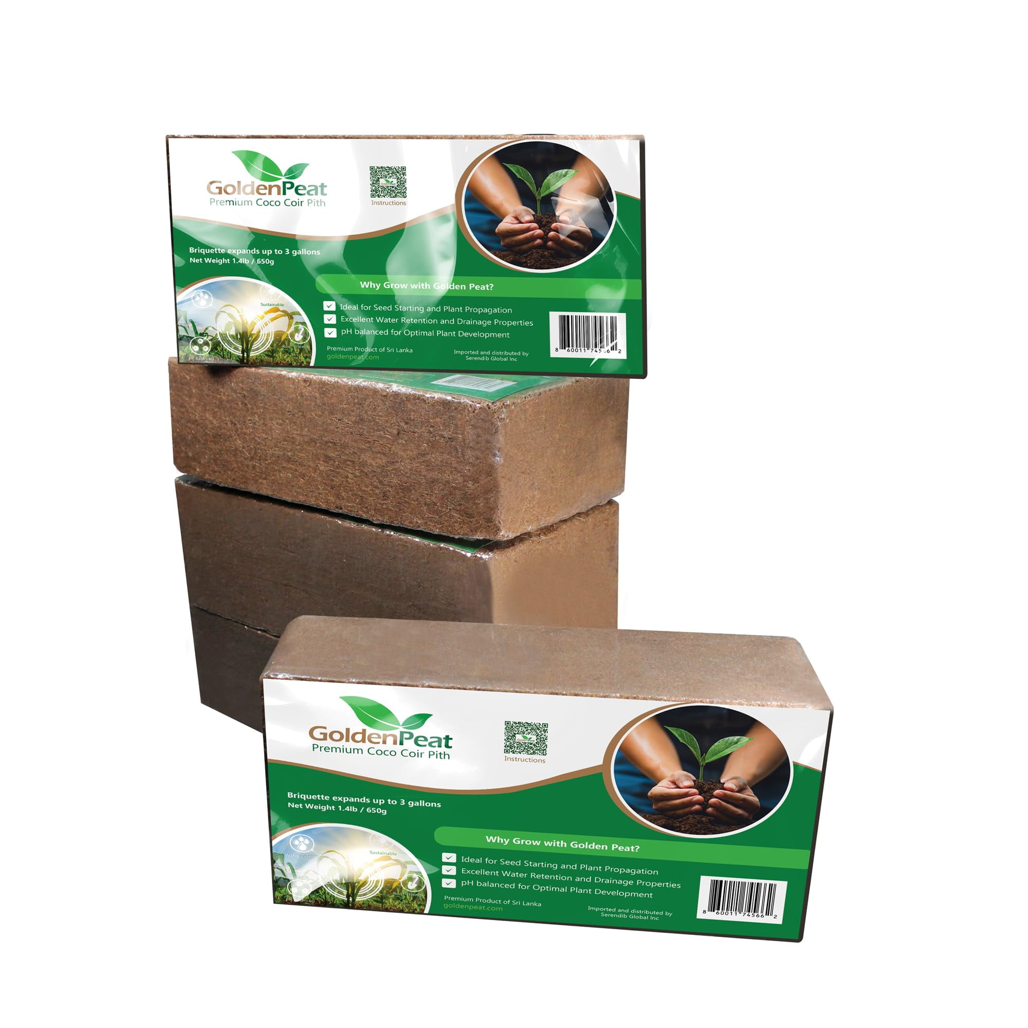 Organic Coconut Peat Bricks (650g X AIS1 6 Pack) - Sustainable Growing ...