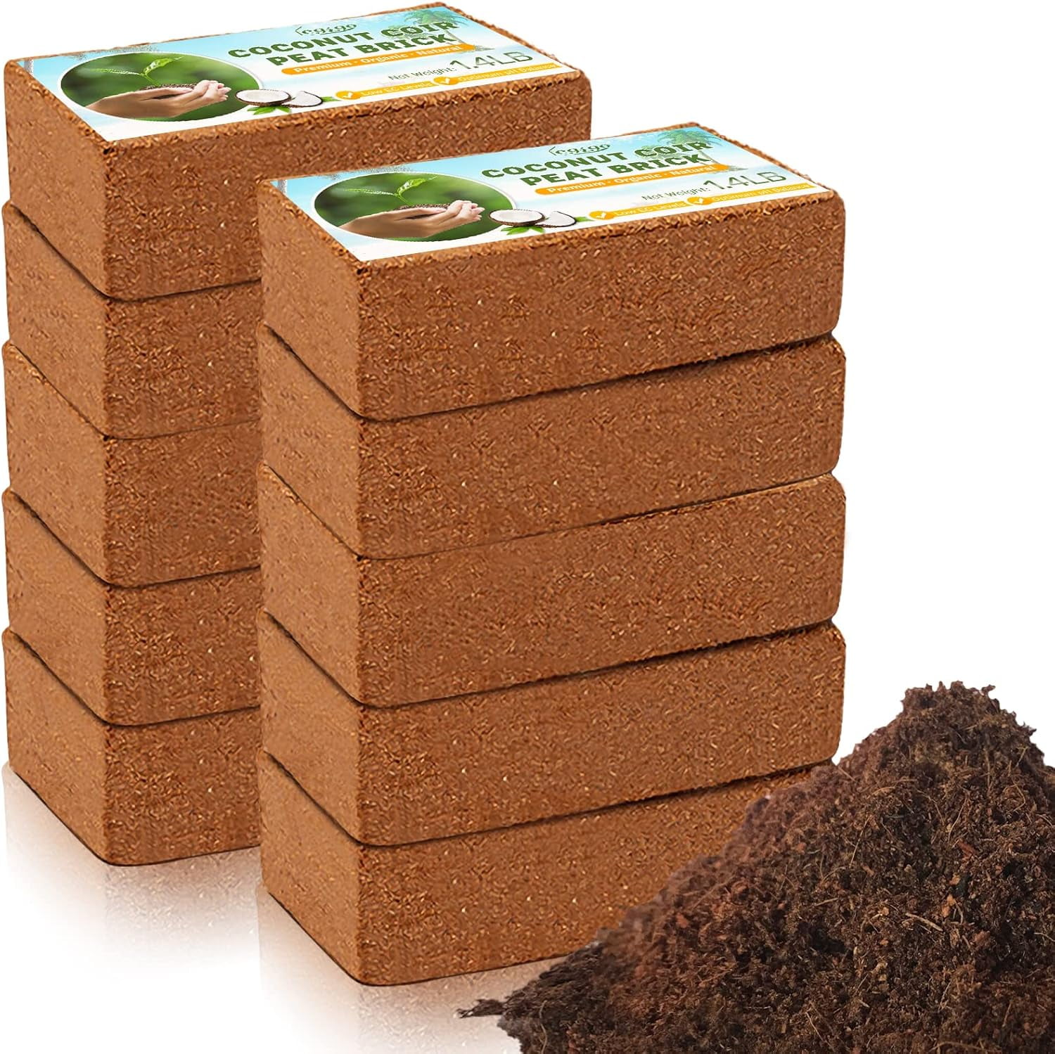 Organic Coconut Shell Bricks - 100% natural compressed coconut peat ...