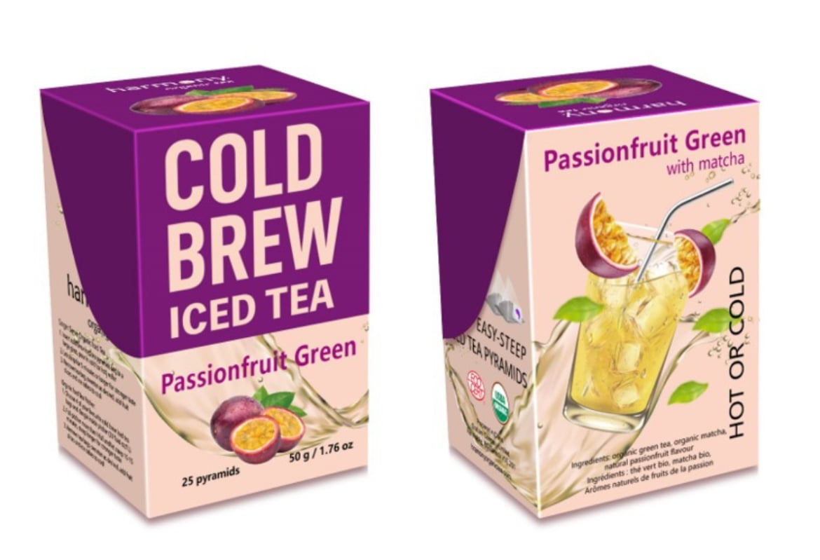 Organic Cold Brew Iced Tea – Passionfruit Green with Matcha – 25 ...