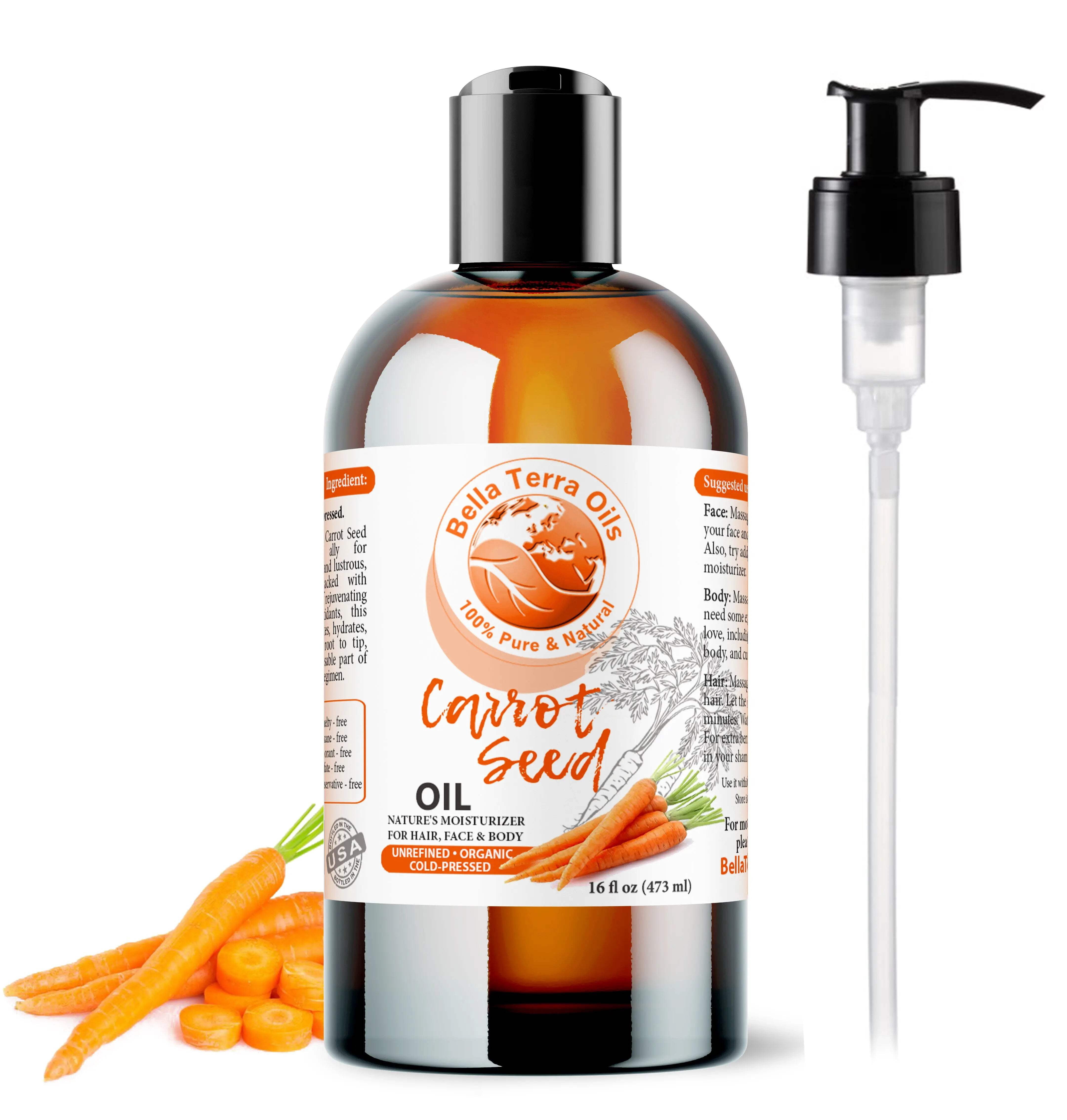 Organic Cold-Pressed Carrot Seed Oil 100% Pure Skin Care Face Anti ...