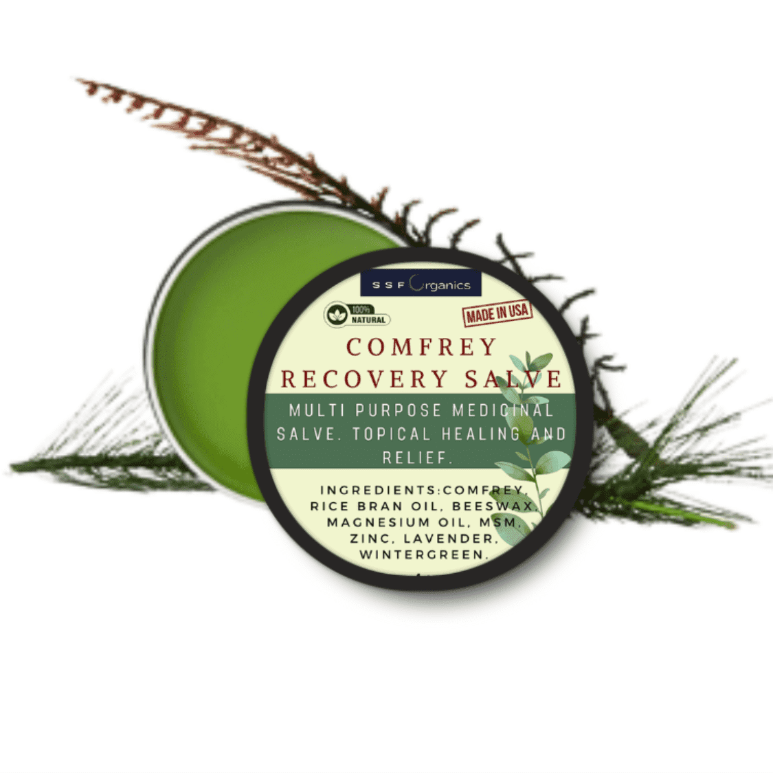 SSF Organics- Comfrey All Purpose Recovery and Relief Salve. 2 oz ...