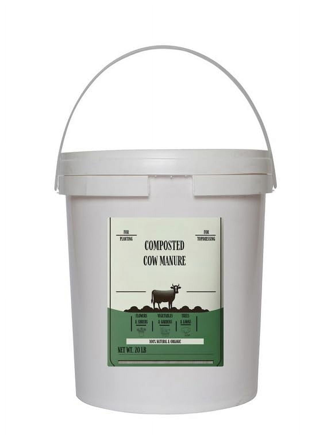 Organic Composted Cow Manure – 20 lb Pail – Soil Amendment for Gardens ...