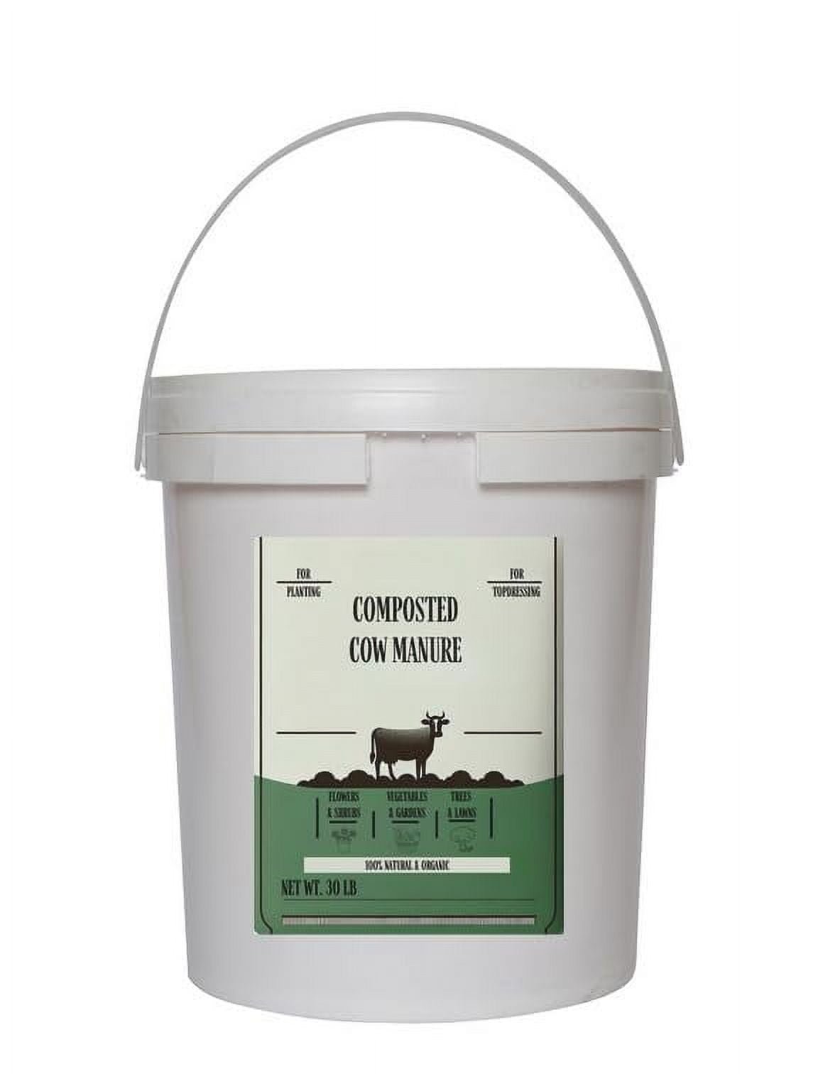 Organic Composted Cow Manure – 30 lb Pail – Soil Amendment for Gardens ...