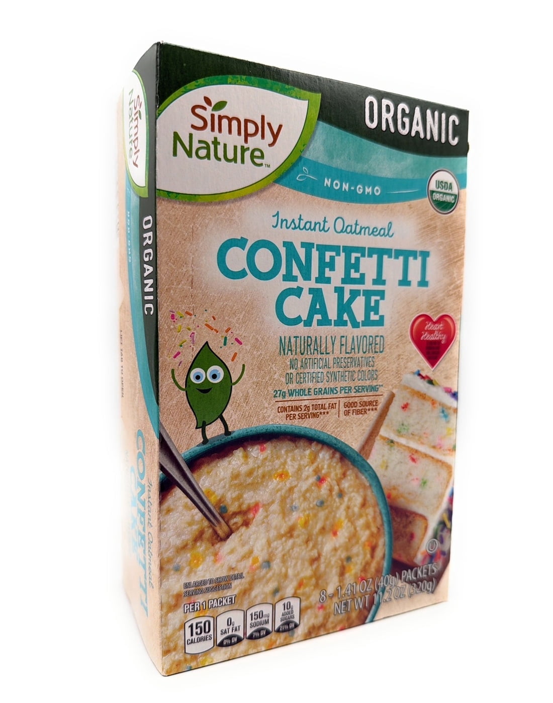 Organic Confetti Cake Instant Oatmeal, NON-GMO, Good Source of Fiber ...