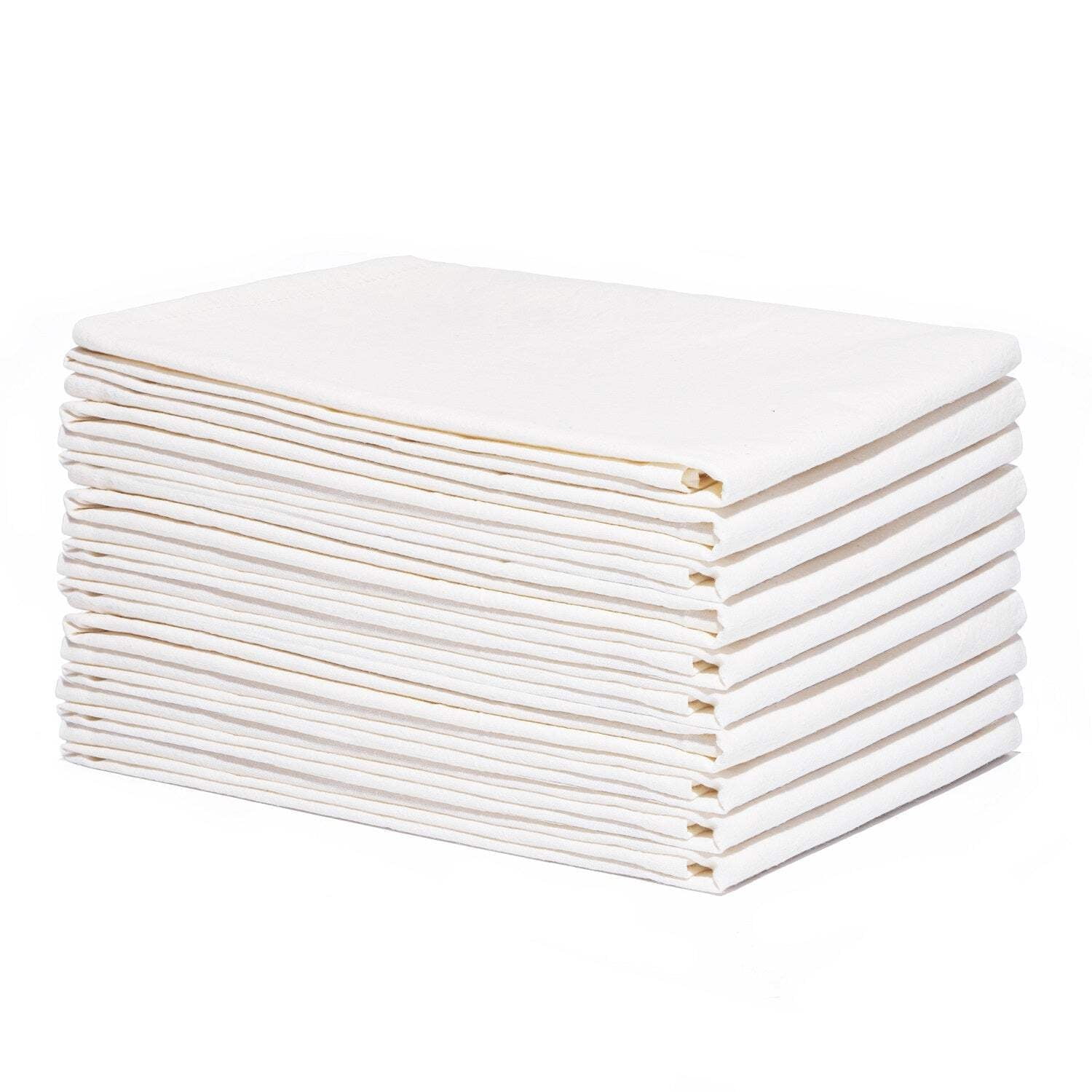 Organic Cotton Flour Sack Kitchen Towels - 10 Pack Organic Cotton White ...