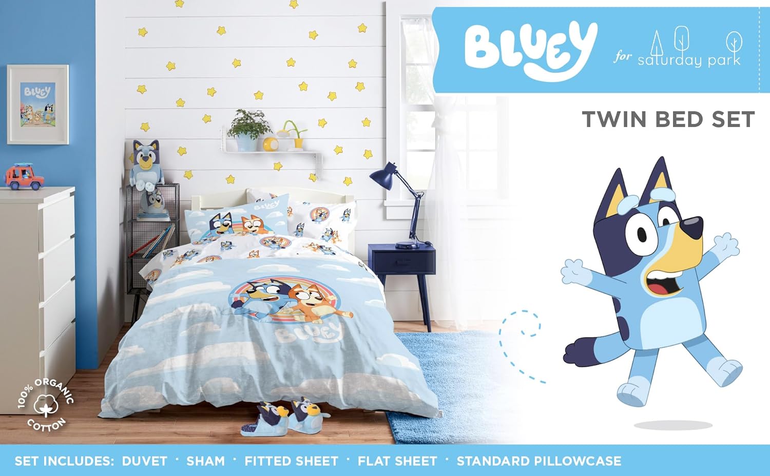 Organic Cotton Twin Bed Set with Duvet Cover and Sheets - and Bingo ...