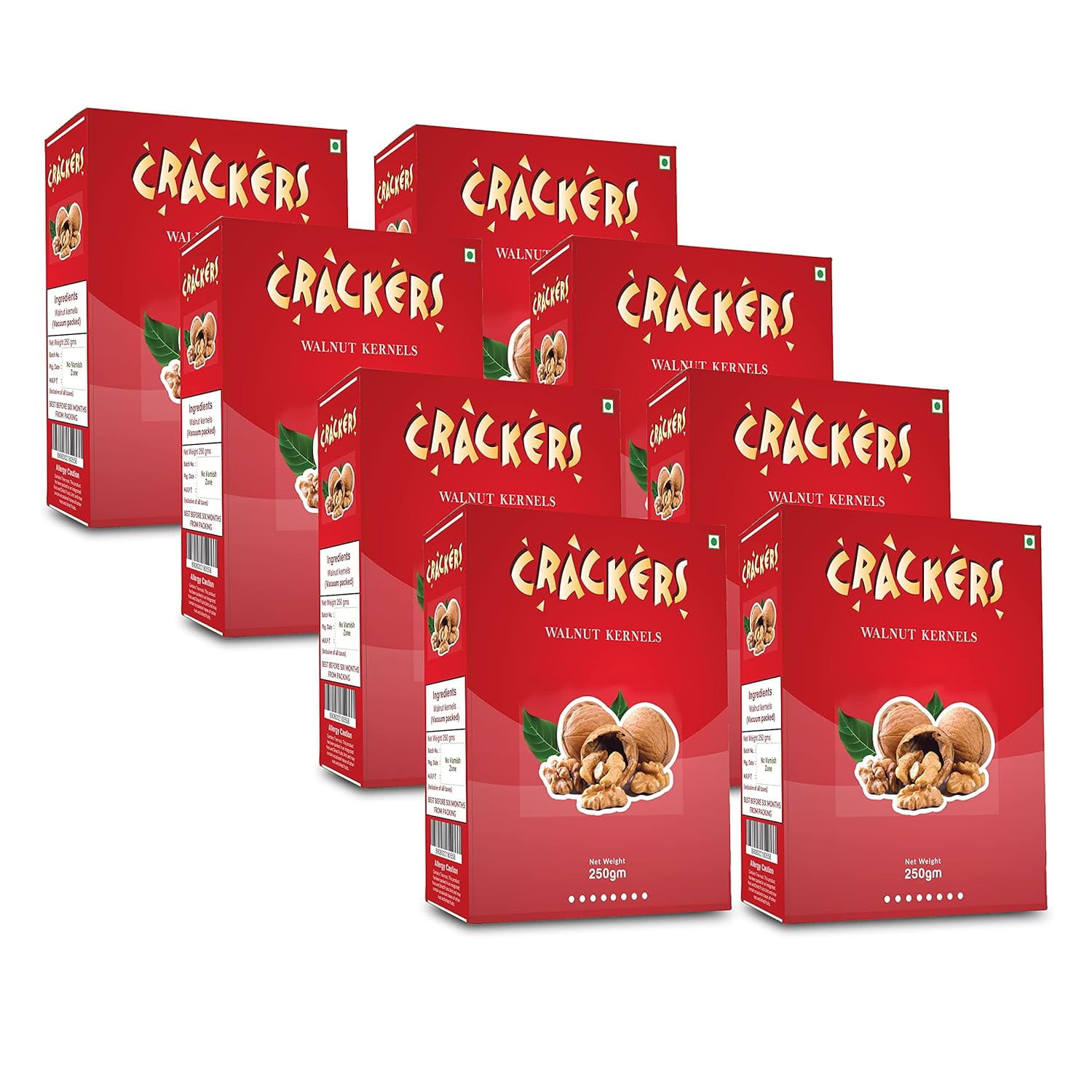 Organic Crackers Kashmiri Broken Walnuts By Go 2kg, (250gm * Pack Of 8 ...