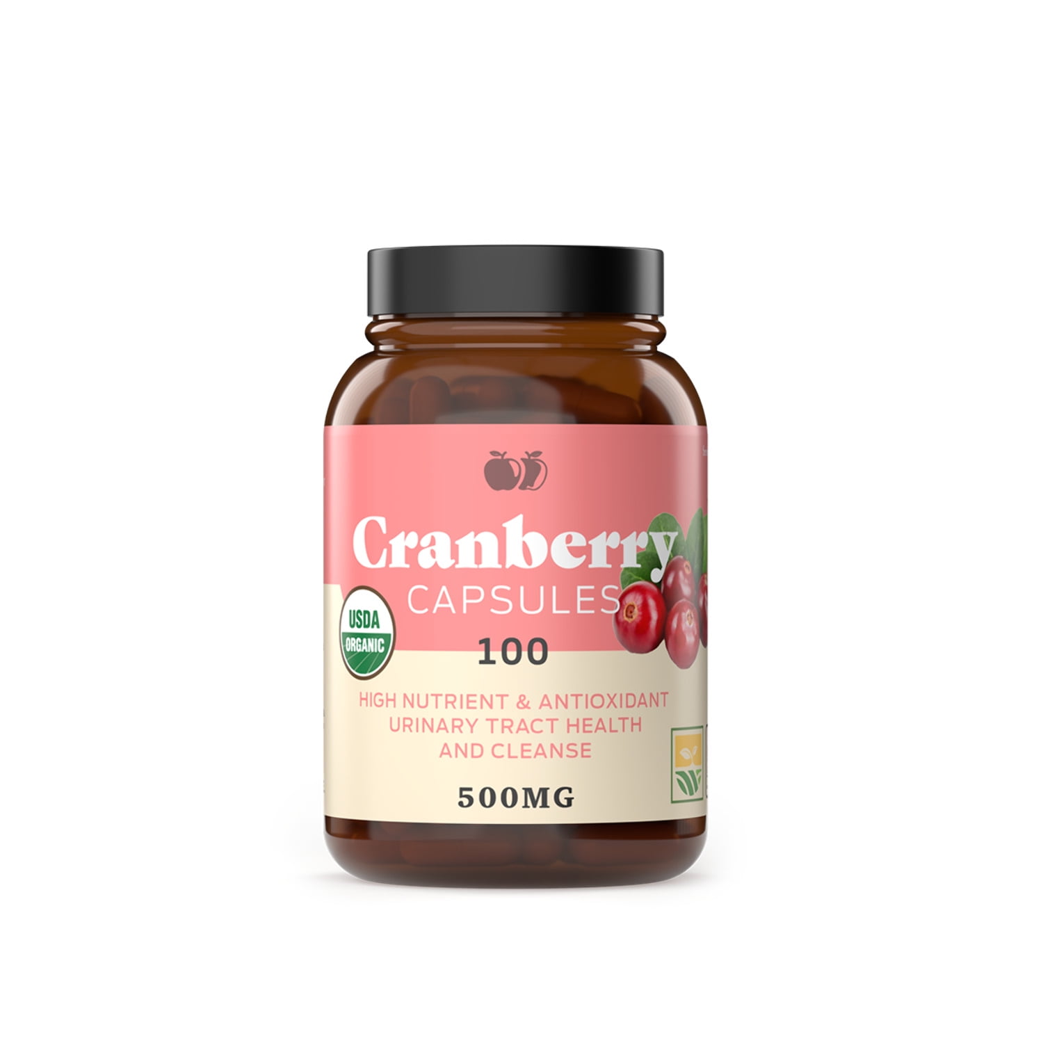 Organic Cranberry 500mg Capsules for Urinary Tract Health - Walmart.com
