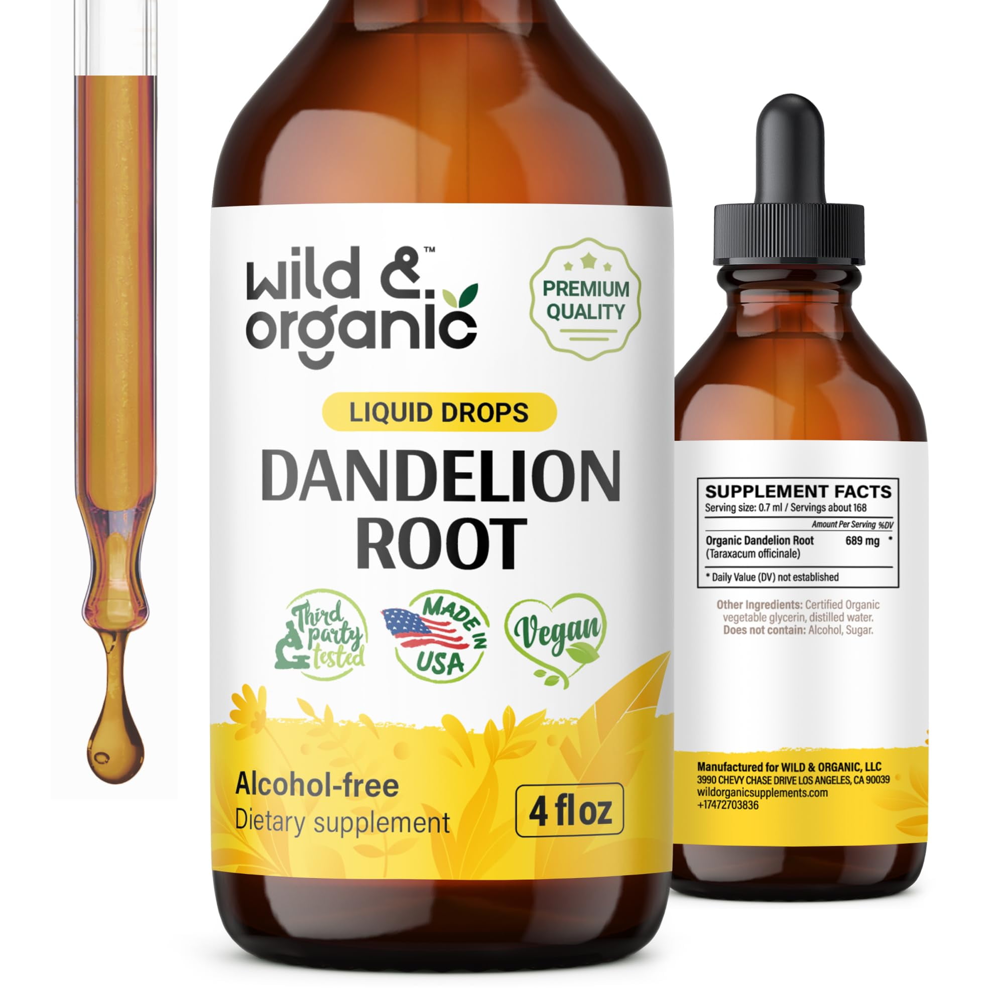 Organic Dandelion Root Liquid Extract - Dandelion Root Tincture - Vegan ...