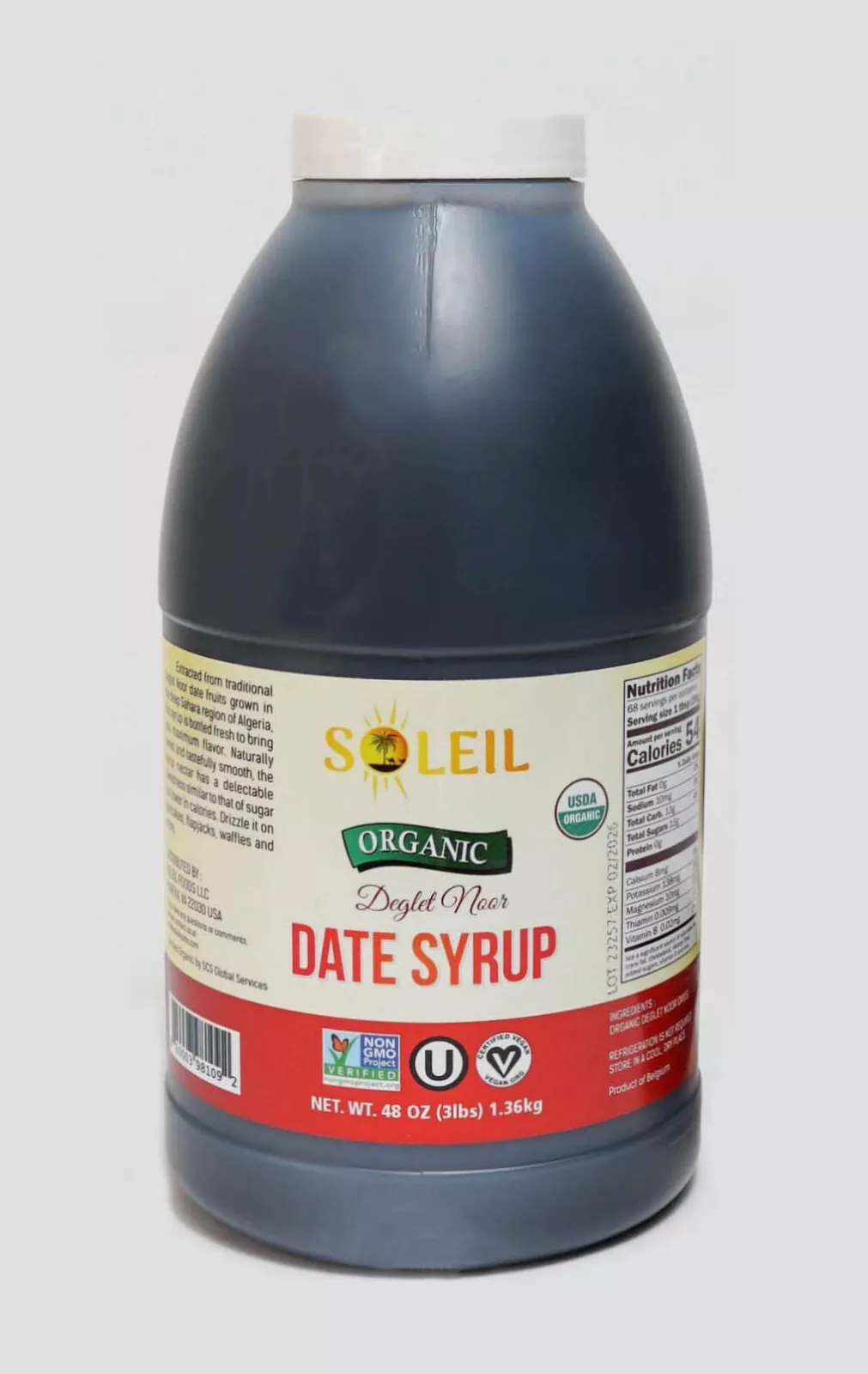 Organic Date Syrup, 3 lb – Certified Organic, Non-GMO, Vegan & Kosher ...