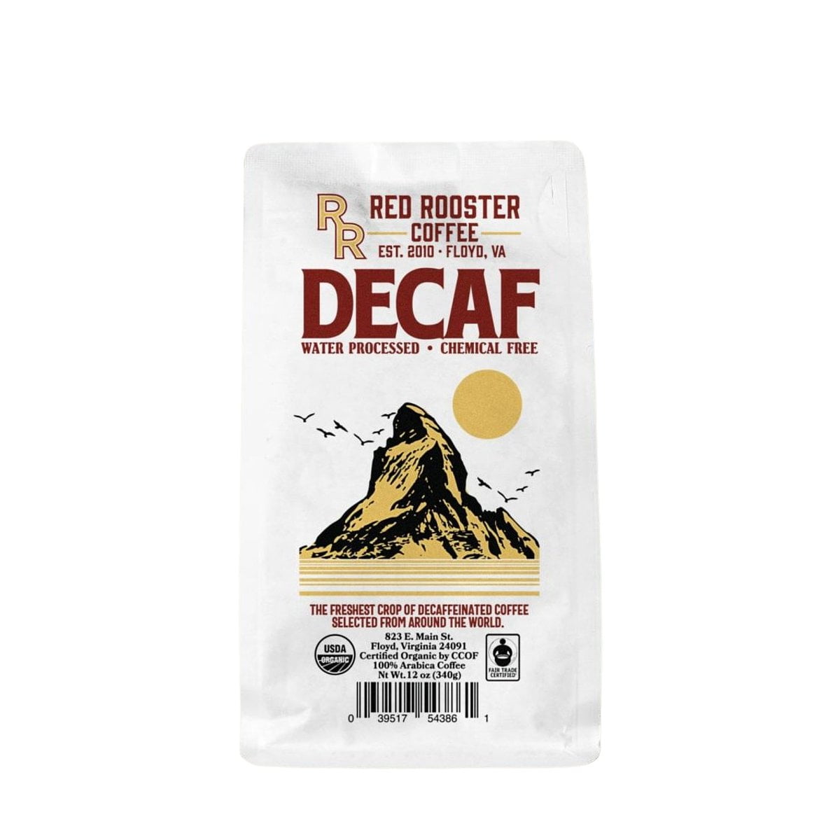 Organic Decaf - Roasted by Red Rooster Coffee - Whole Bean Coffee - 12 ...