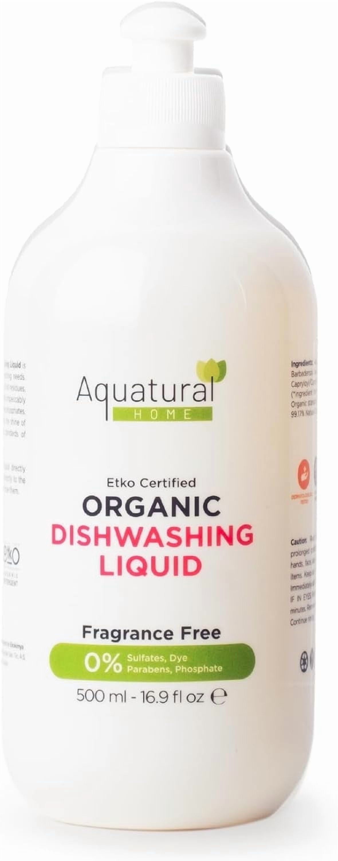 Aquatural, Organic Dishwashing Liquid, 16.9 fl oz, Fragrance-Free ...