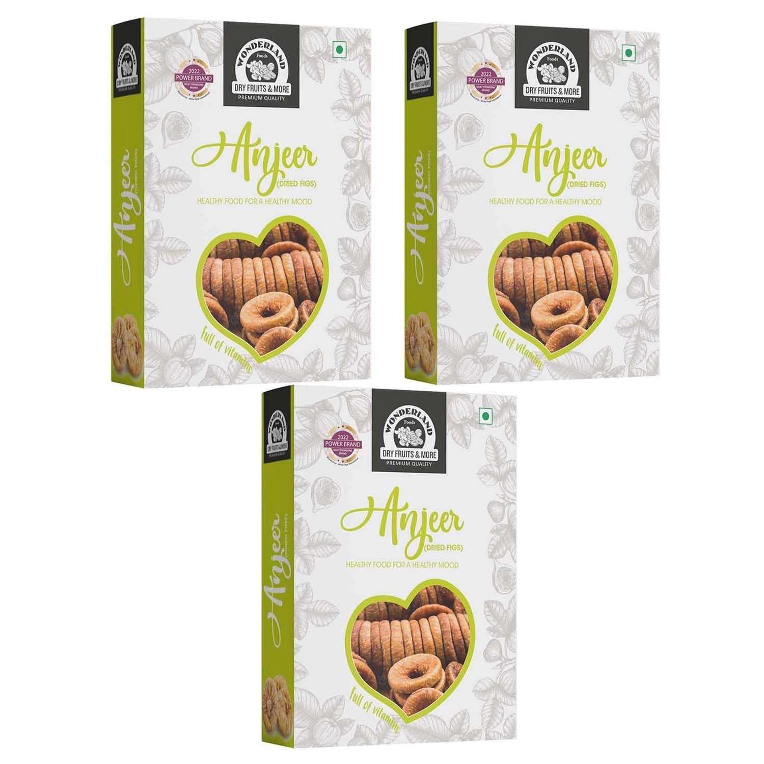 Organic Dried Afghani Anjir Figs By Wonderland Foods 600gm, (200gm*3 ...