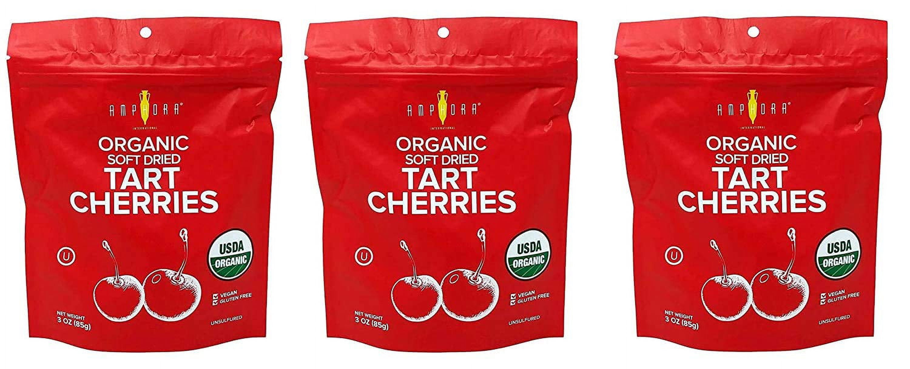 Organic Dried Cherries - Vegan Gluten Dry Cherry Fruit (Pack of 3 ...