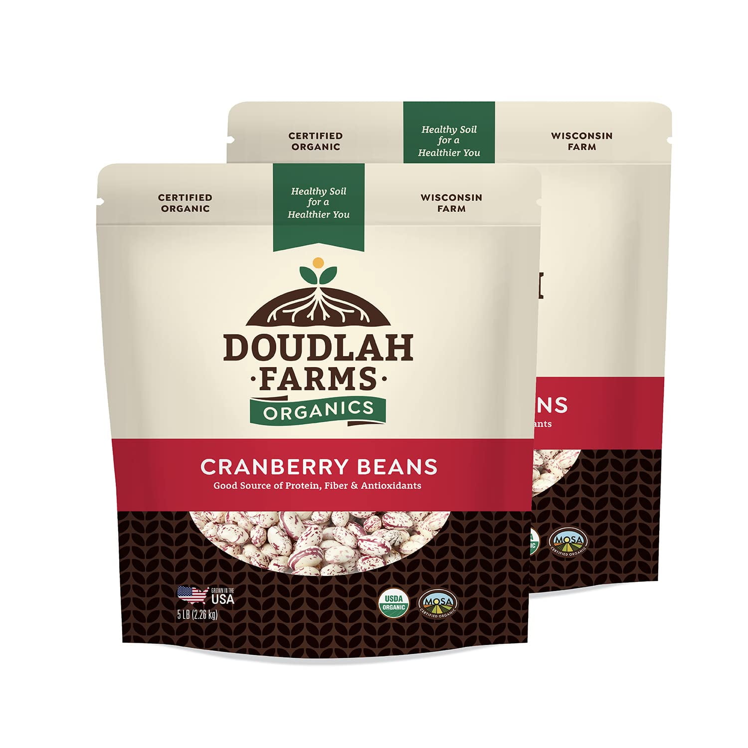Organic Dried Cranberry Beans 10lb Bulk by Doudlah Farms - Farmed From ...