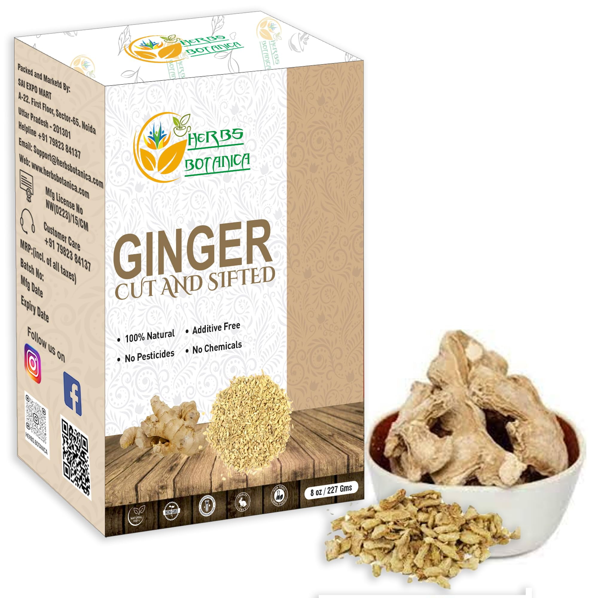 Organic Dried Ginger Root Cut And Sifted for Teas, Tinctures and ...