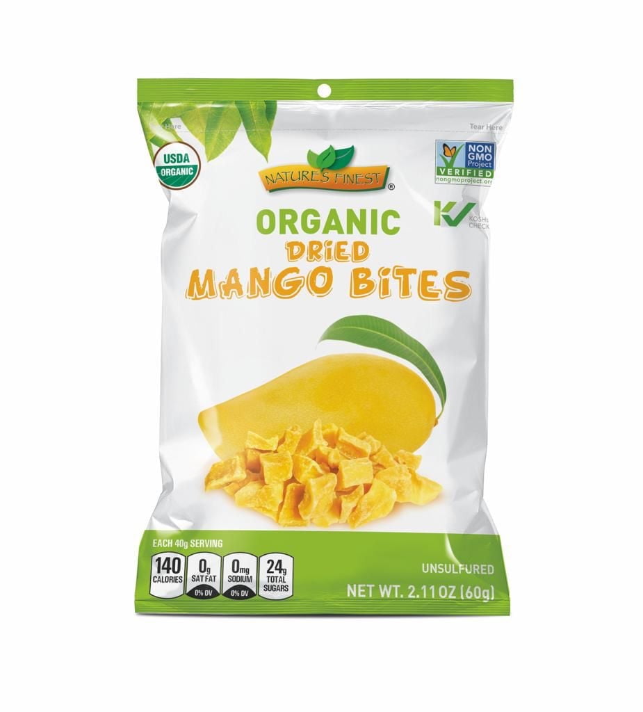 Nature's Finest Organic Dried Mango Bites, Fruit Chunks, 12 X 2.11oz ...
