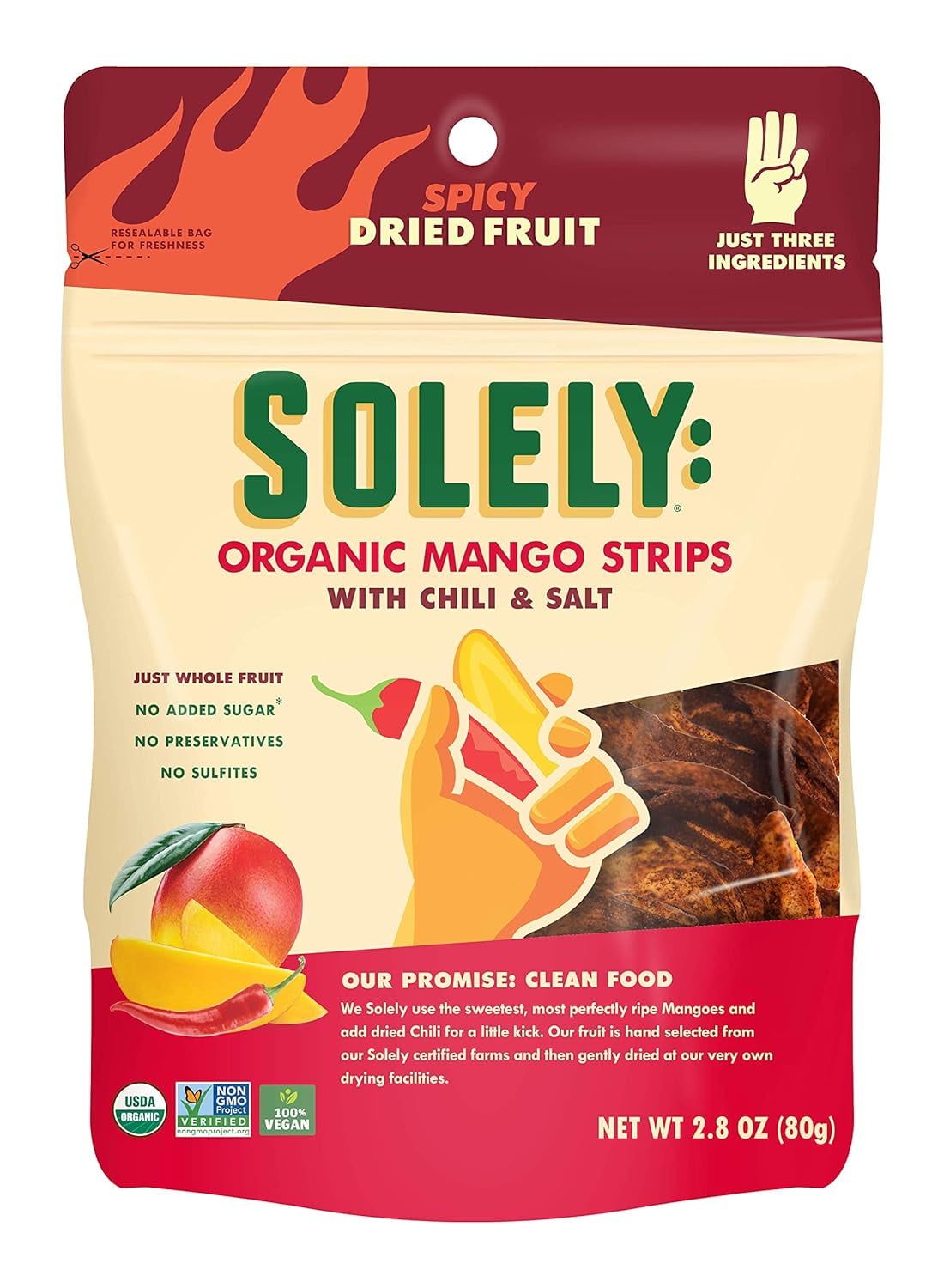 - Organic Dried Mango Strips with Chili and Salt (2.8 oz Resealable ...